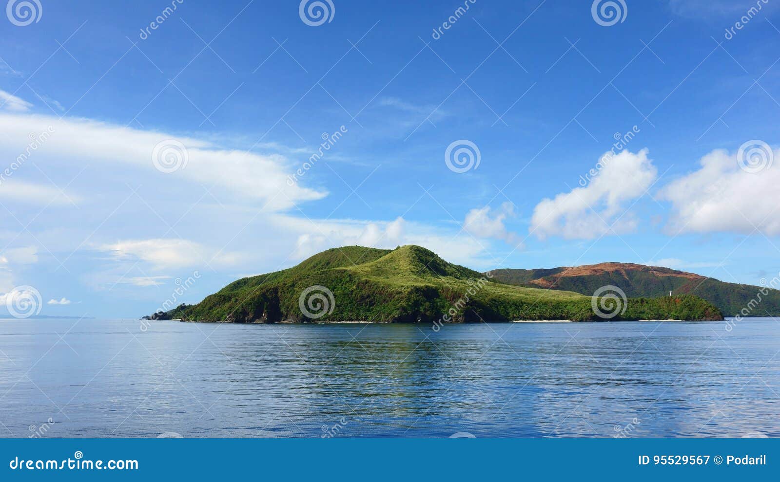 Island on the horizon stock image. Image of surface, scenery - 95529567