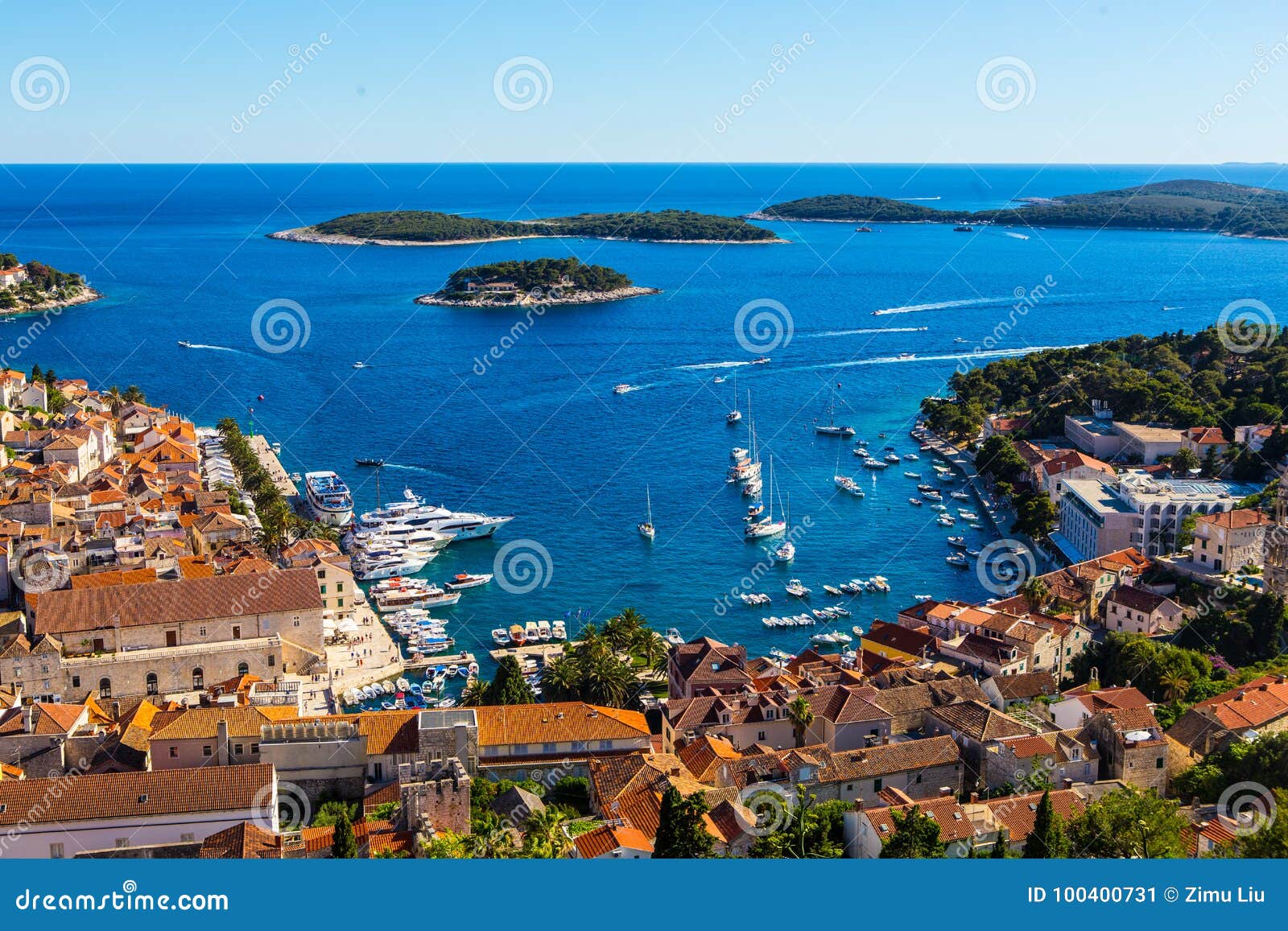 Island Hvar, View from Fortress Stock Image - Image of dalmatian, town ...