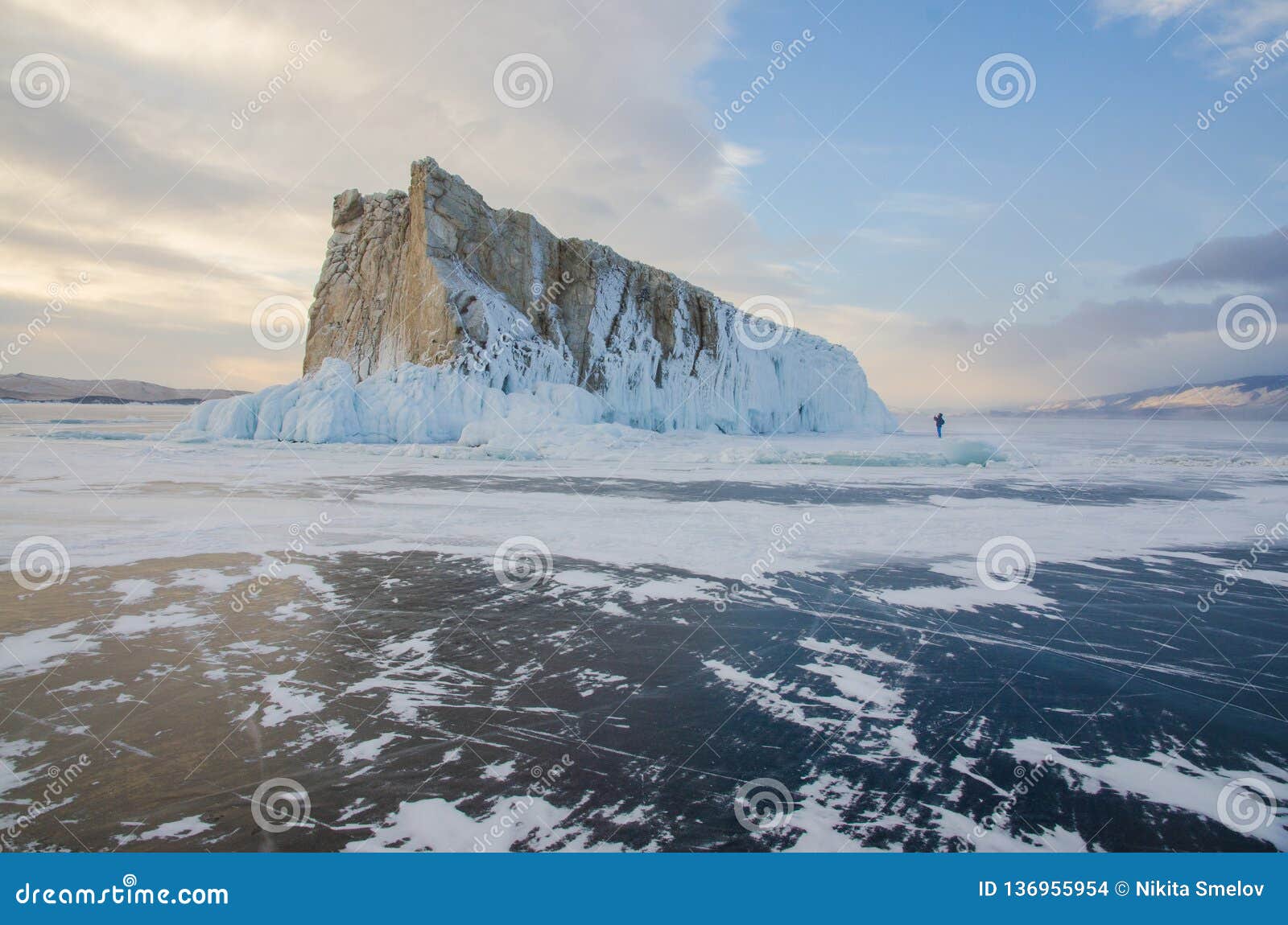 Island Icebound Lake Baikal Stock Photo - Image of travel, icebound ...