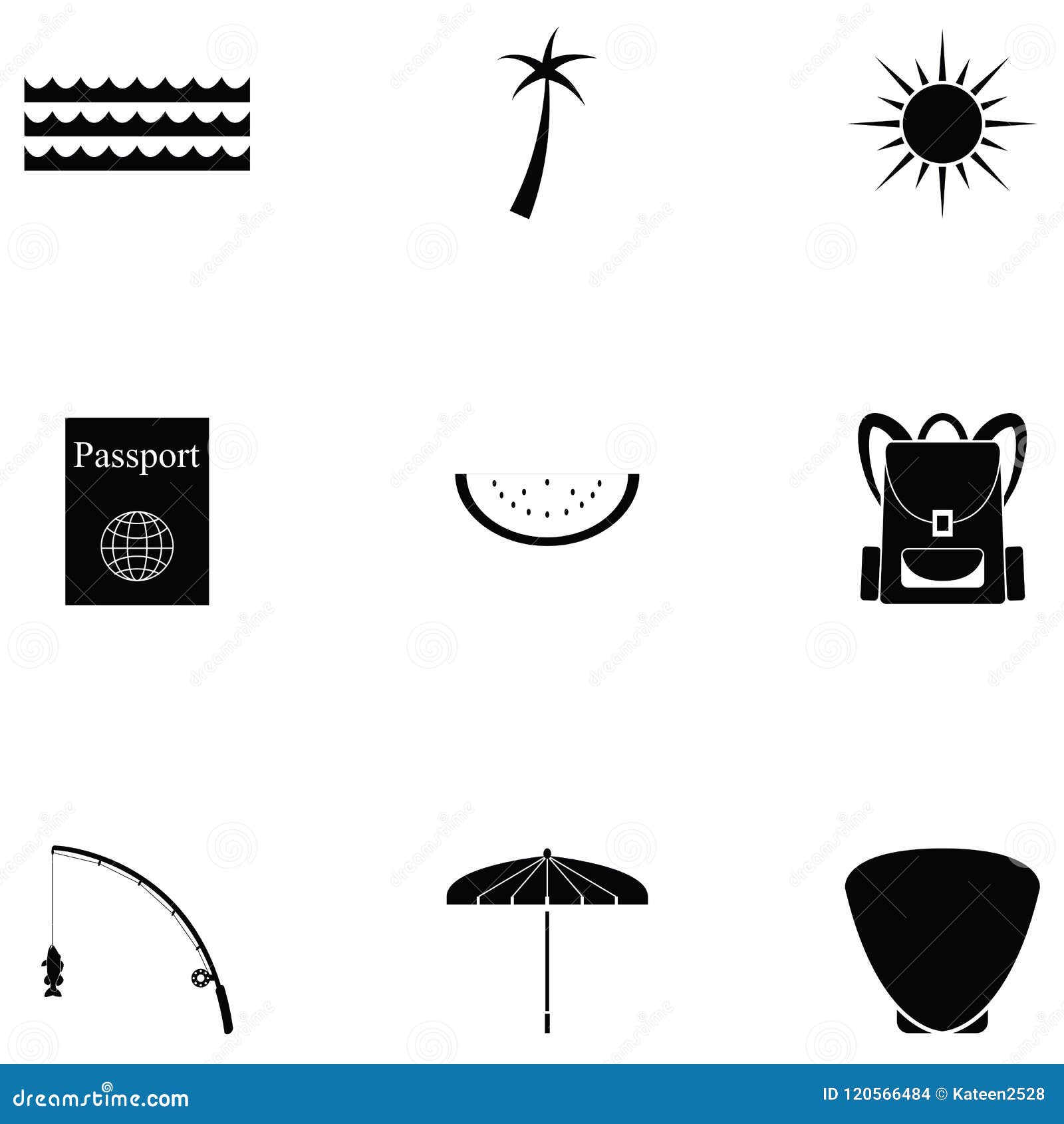 Island icon set stock vector. Illustration of holiday - 120566484