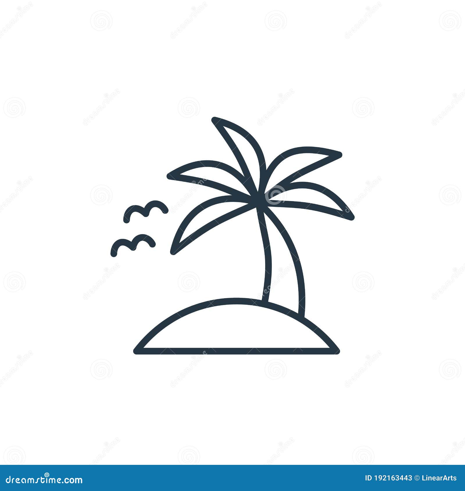 Island Icon Vector from Travel Concept. Thin Line Illustration of ...