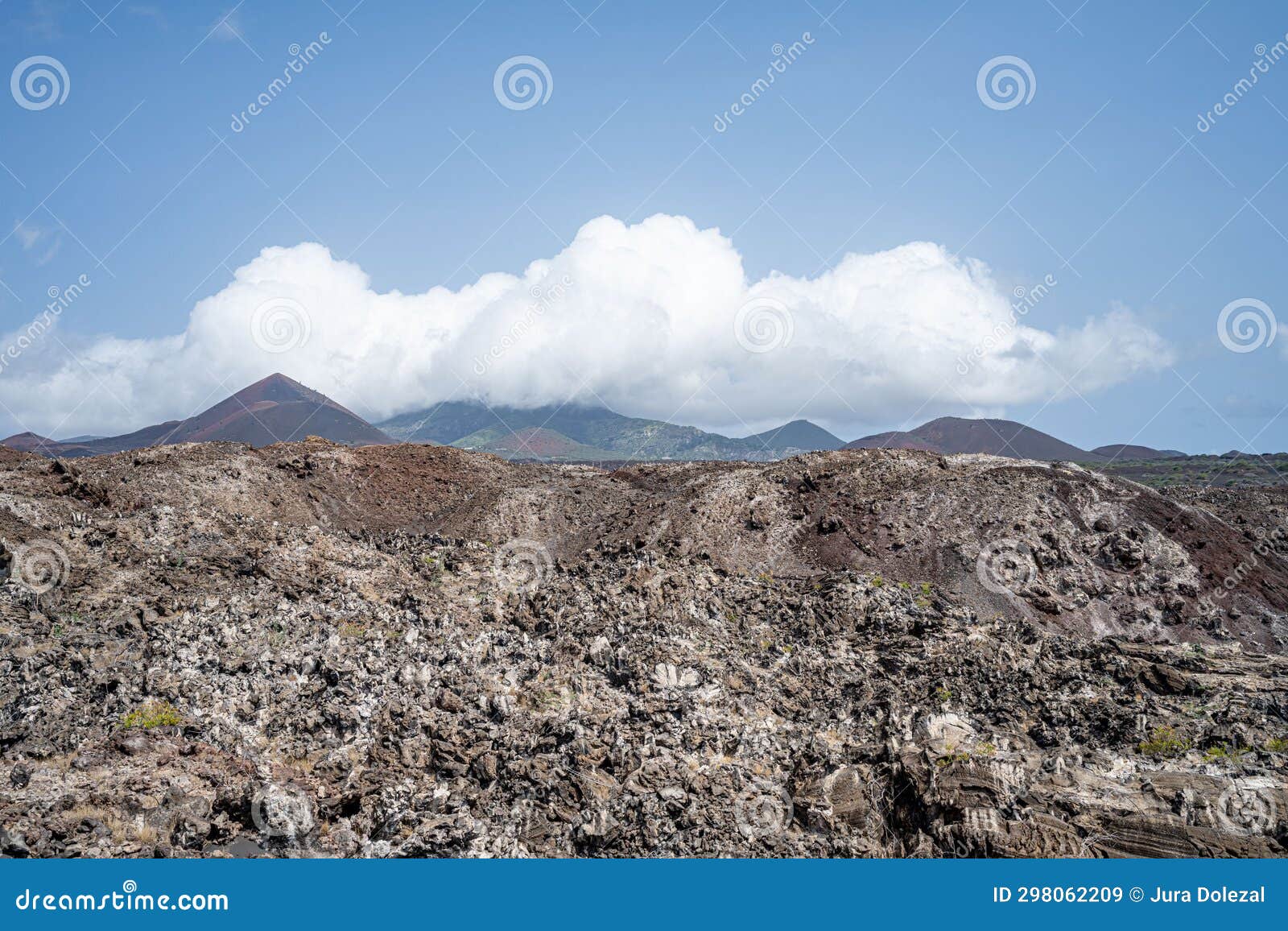 Island Landscape with Solidified Lava Flow, Ascension Island Stock ...