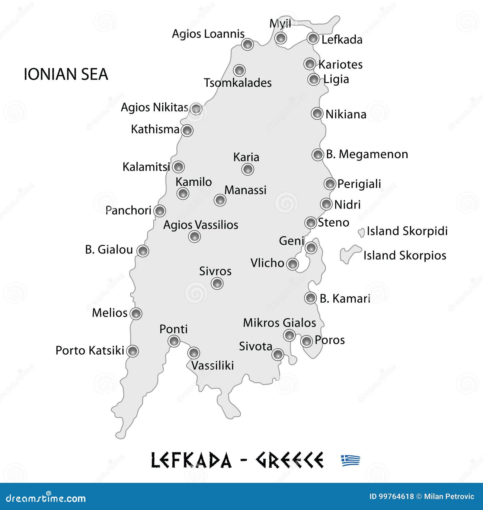 Lefkada Map. Vector Illustration | CartoonDealer.com #110279502