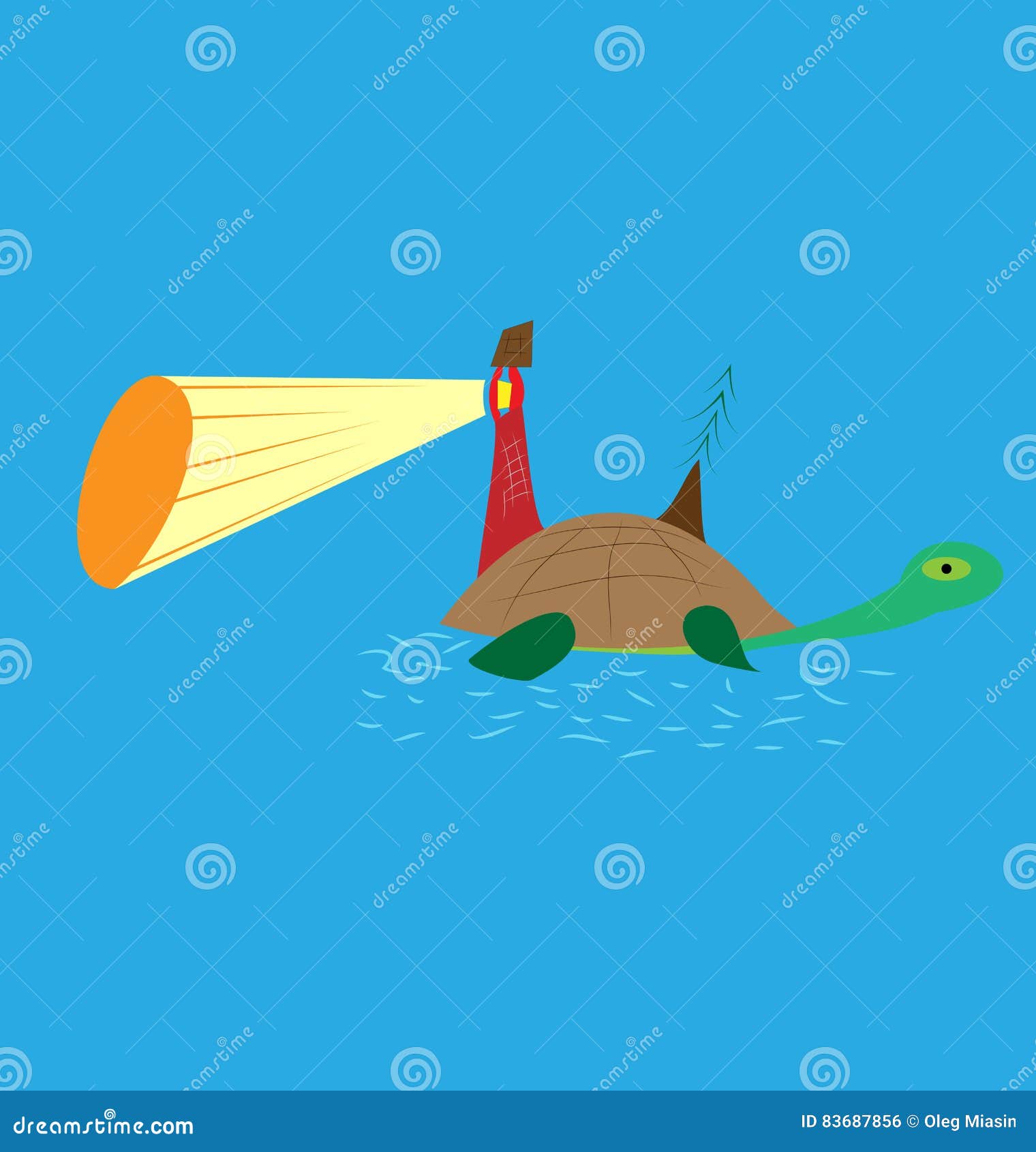 The Island with the Lighthouse and the Tree, Located on the Turtle ...