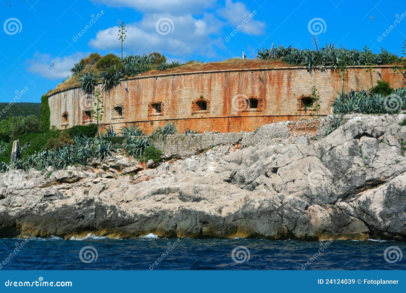 Island of Mamula, Montenegro Stock Image - Image of island, fortress ...