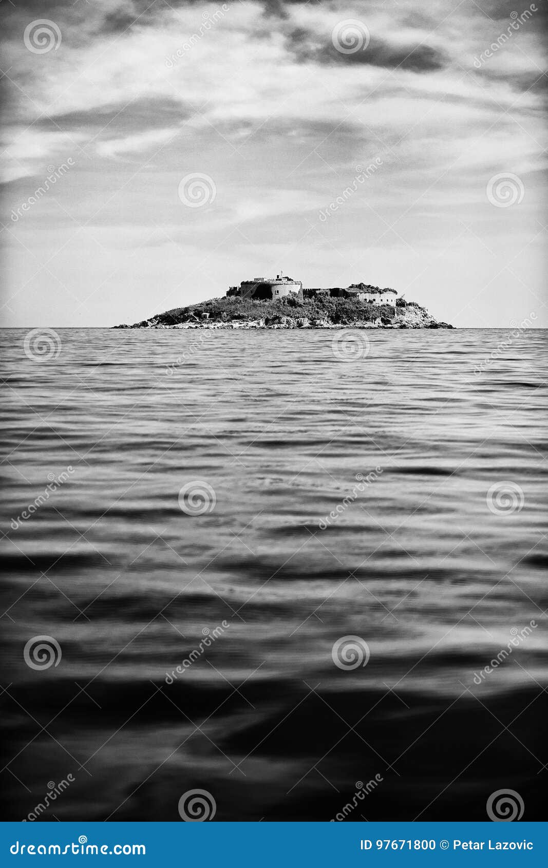 Island Mamula stock photo. Image of island, balkans, fiherman - 97671800