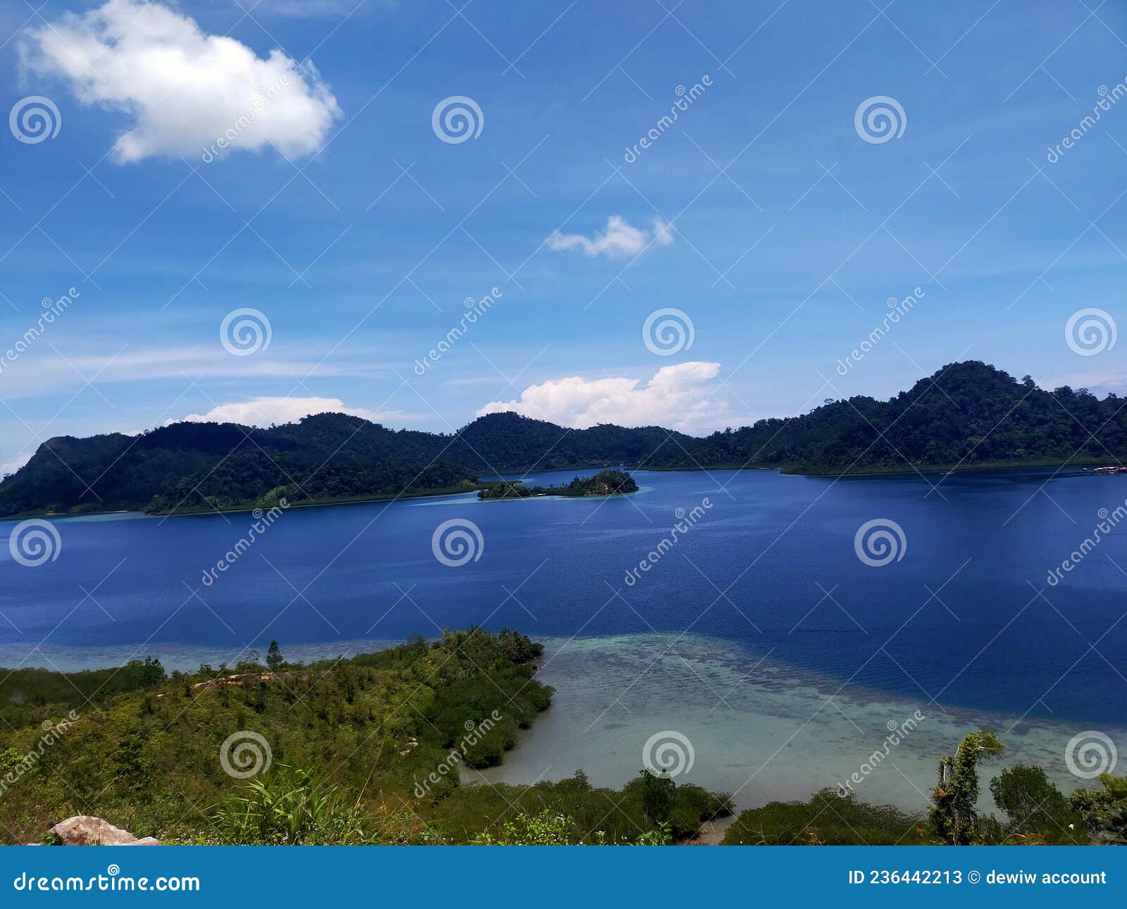 Island in mandeh stock image. Image of water, river - 236442213