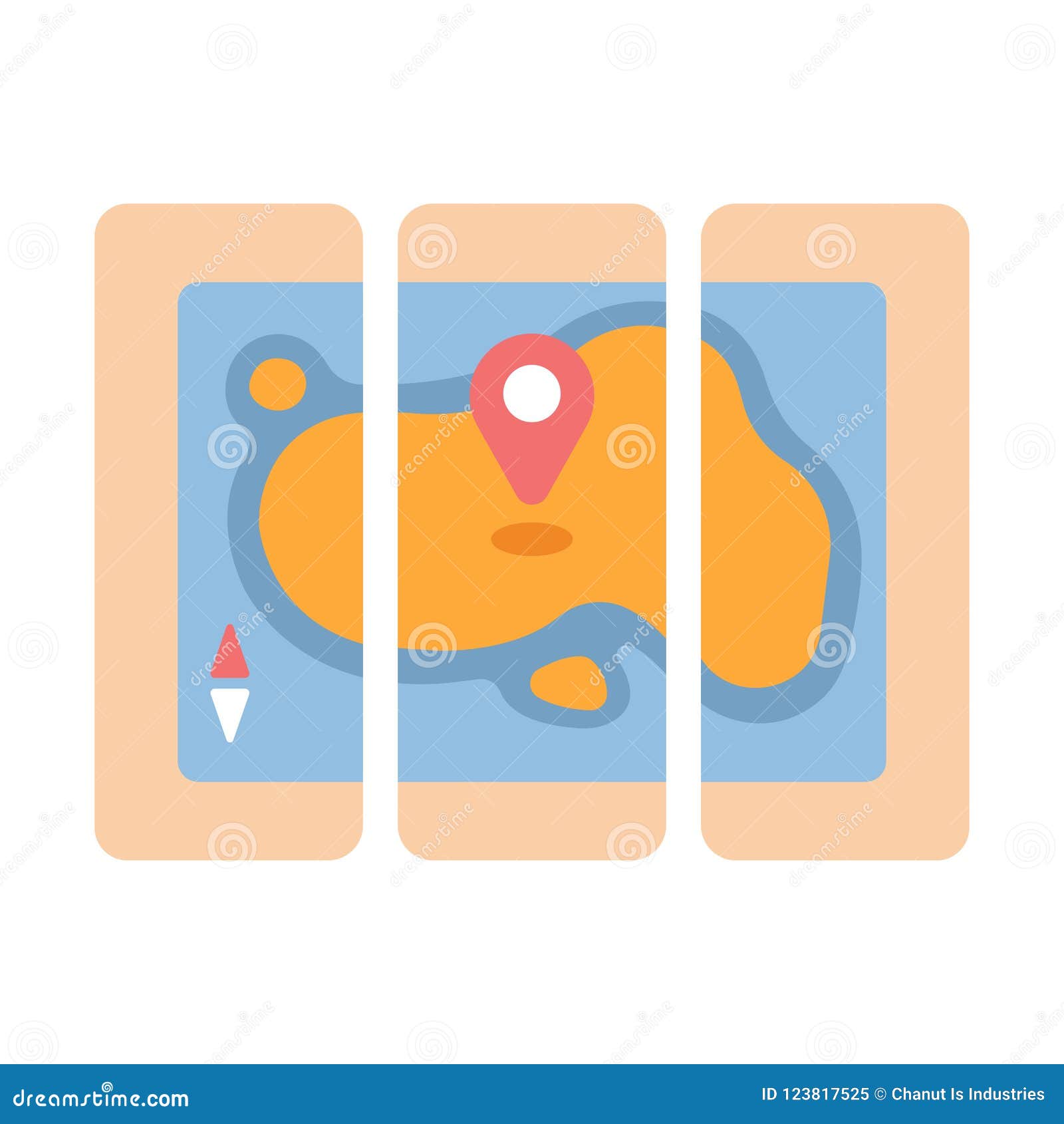 Island Map Flat Illustration Stock Vector - Illustration of island ...