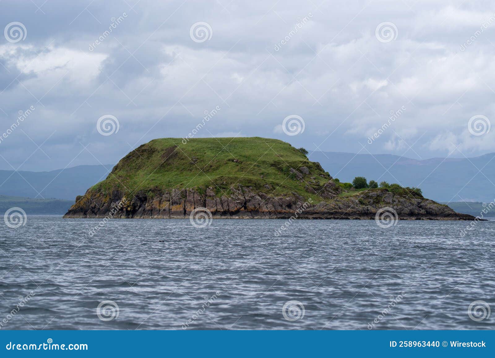 Island in the Middle of the Sea Stock Photo - Image of greenery ...