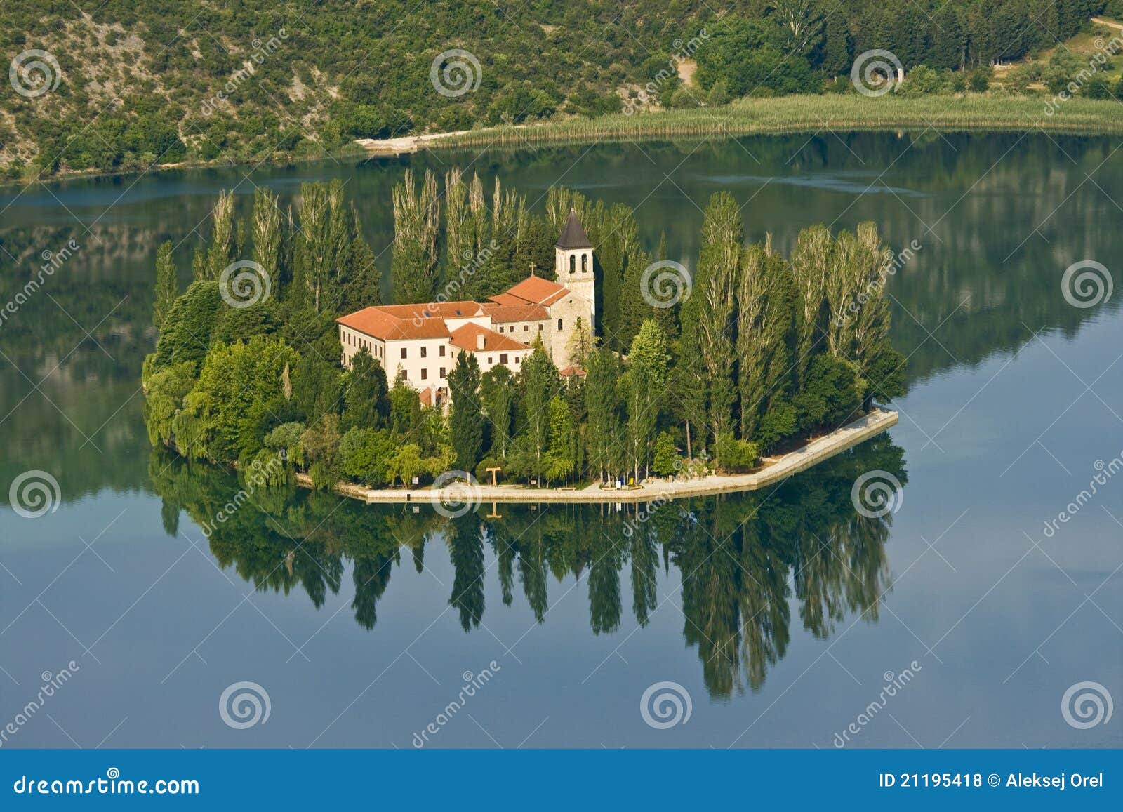 Island and Monastery Visovac Stock Photo - Image of monks, krka: 21195418