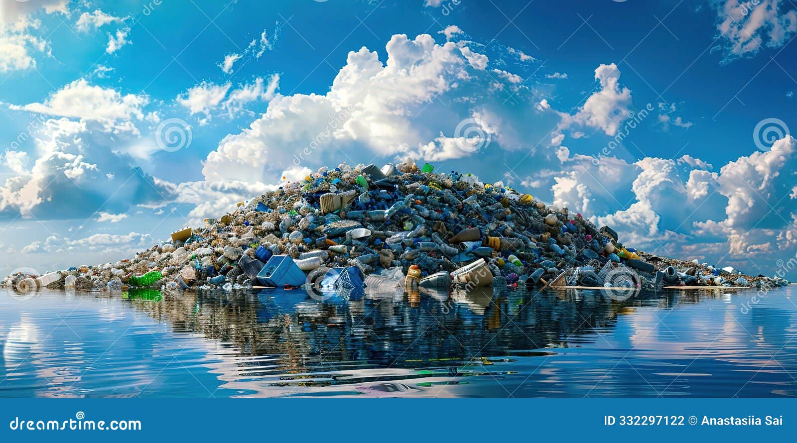 An Island in the Ocean Made of Garbage Stock Photo - Image of outdoors ...