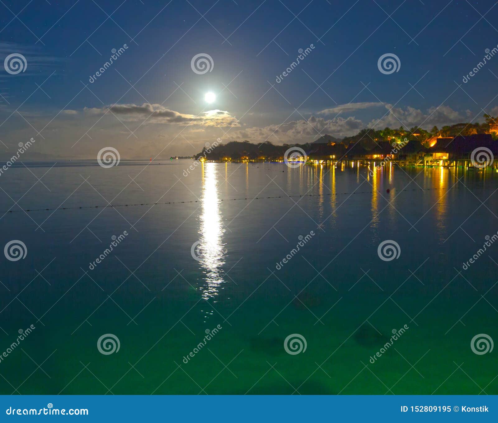 Island in ocean at Night stock image. Image of color - 152809195