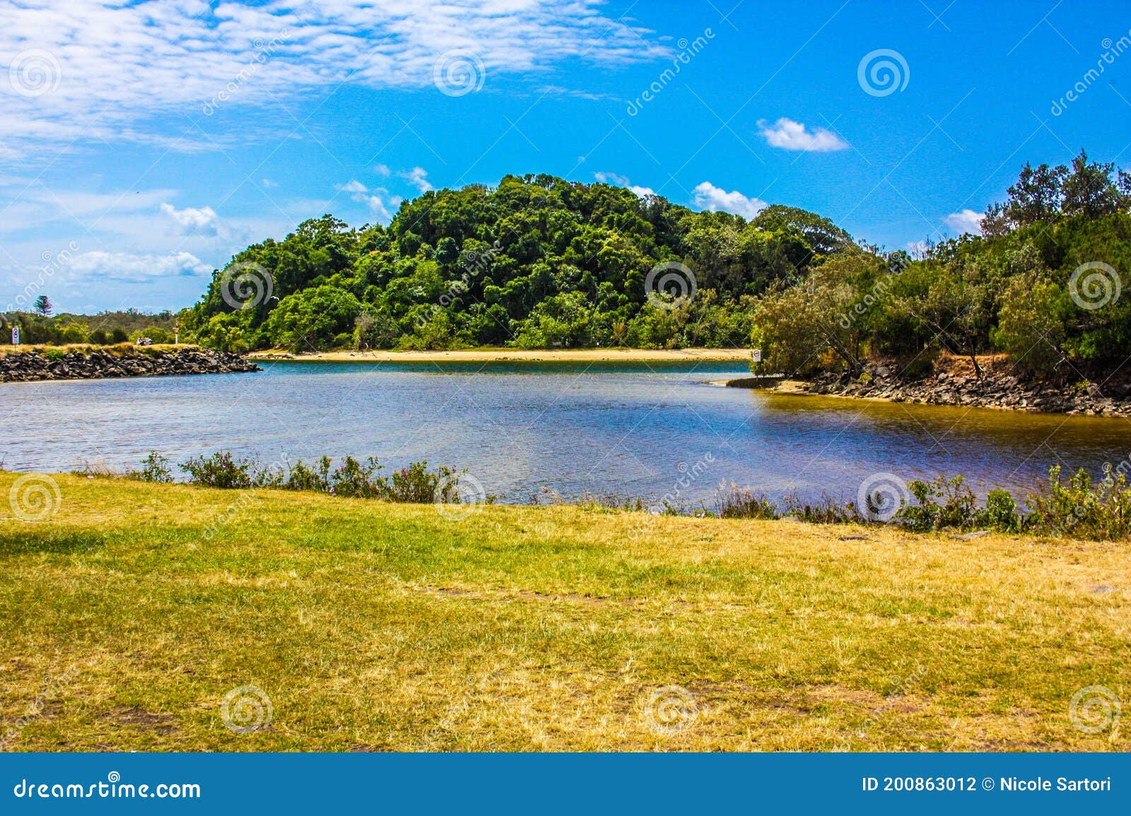 Island Over Looking Brunswick River Stock Photo - Image of looking ...
