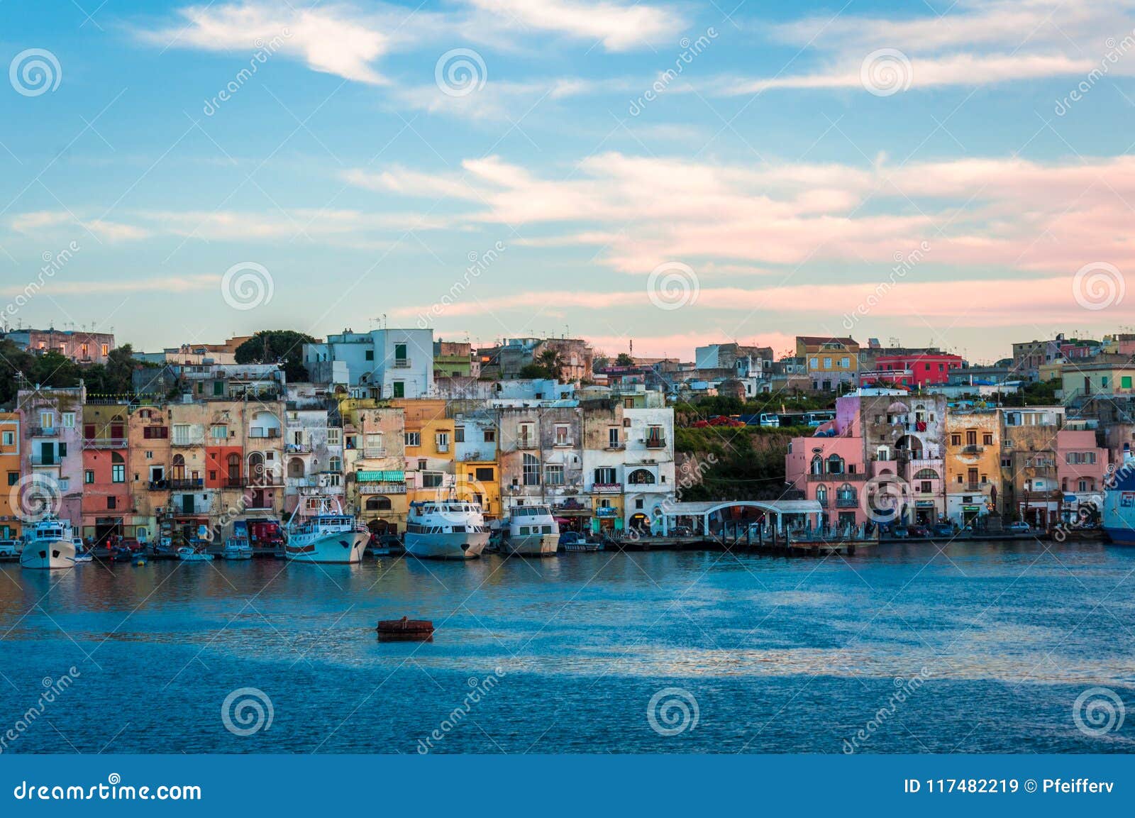 The Island of Procida stock image. Image of harbour - 117482219