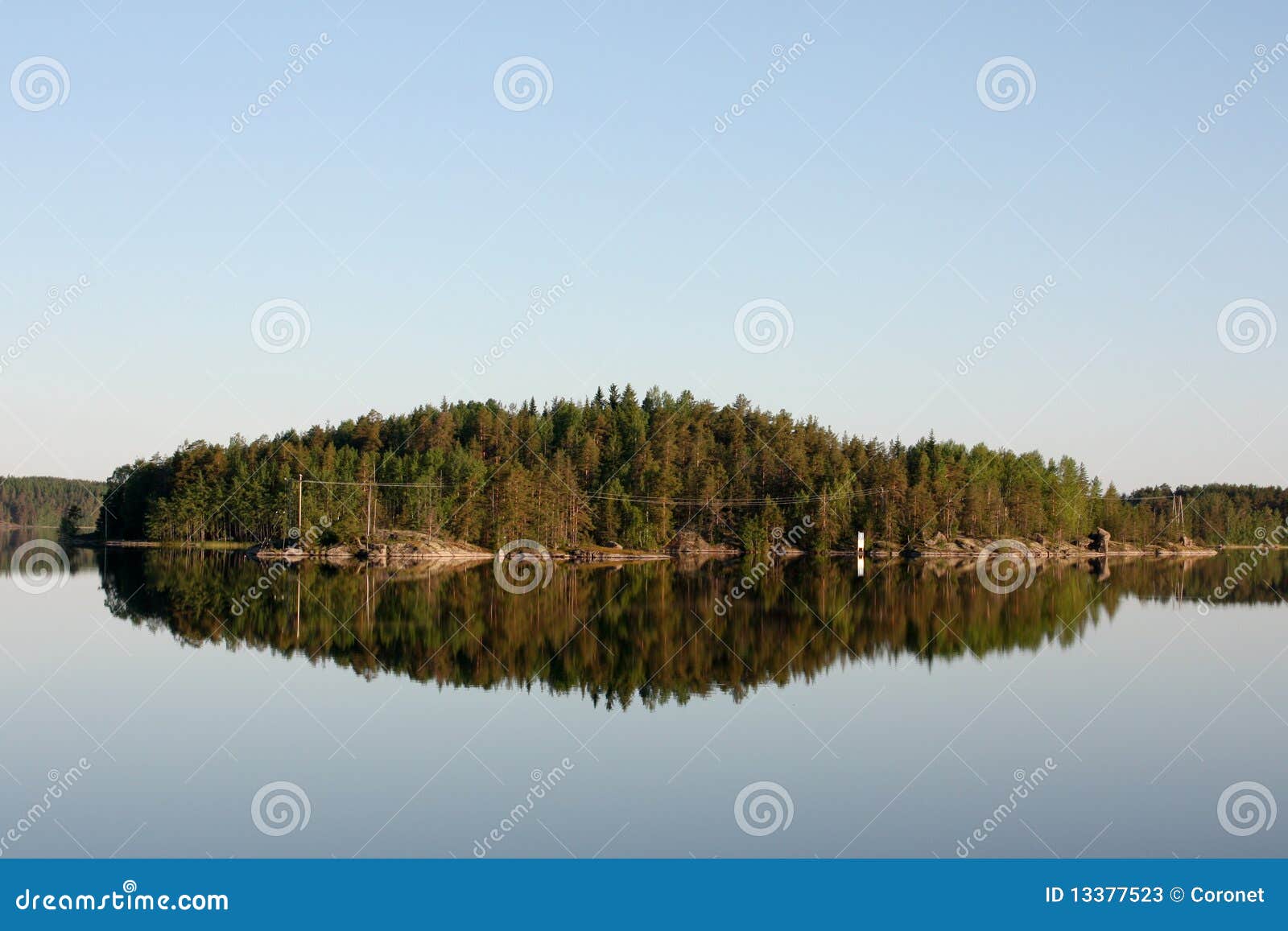 Island and reflection stock image. Image of island, water - 13377523