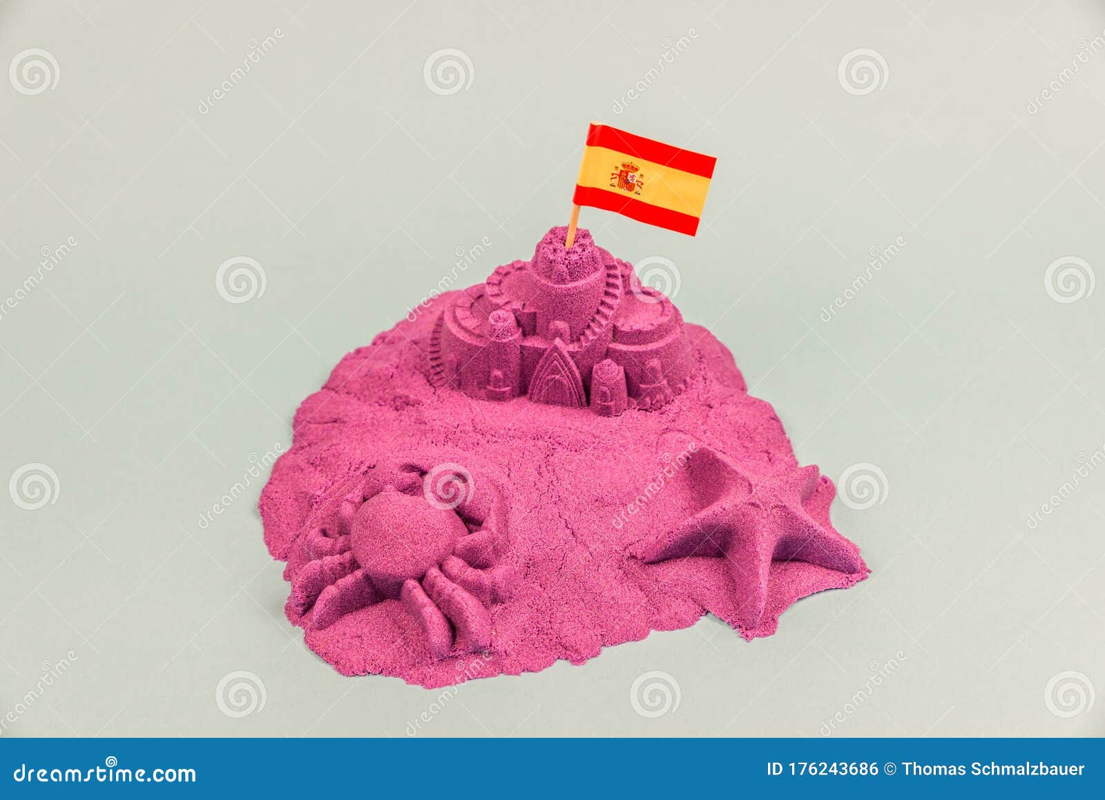 An Island with Spain Flag on a Sand Castle Stock Photo - Image of ...