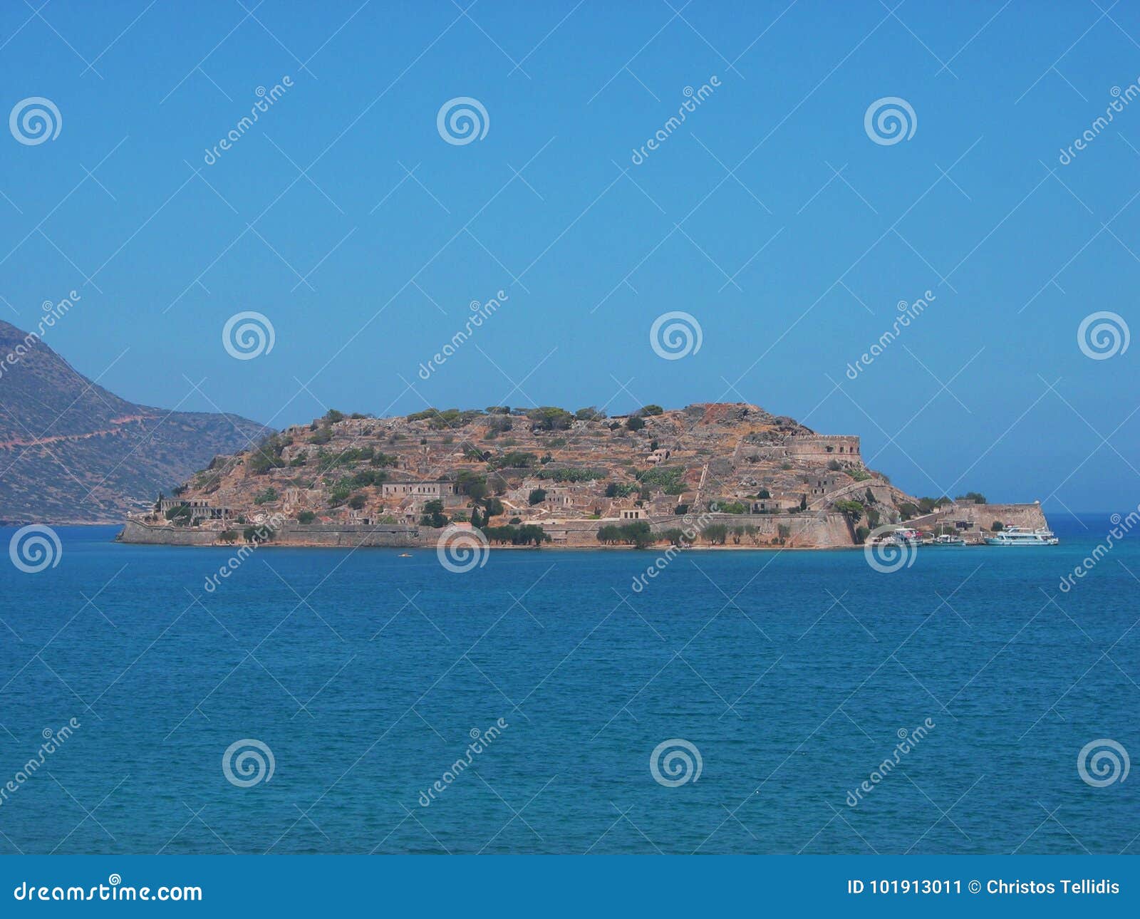 The Island of Spinalonga Leper Colony Crete Greece Stock Image - Image ...