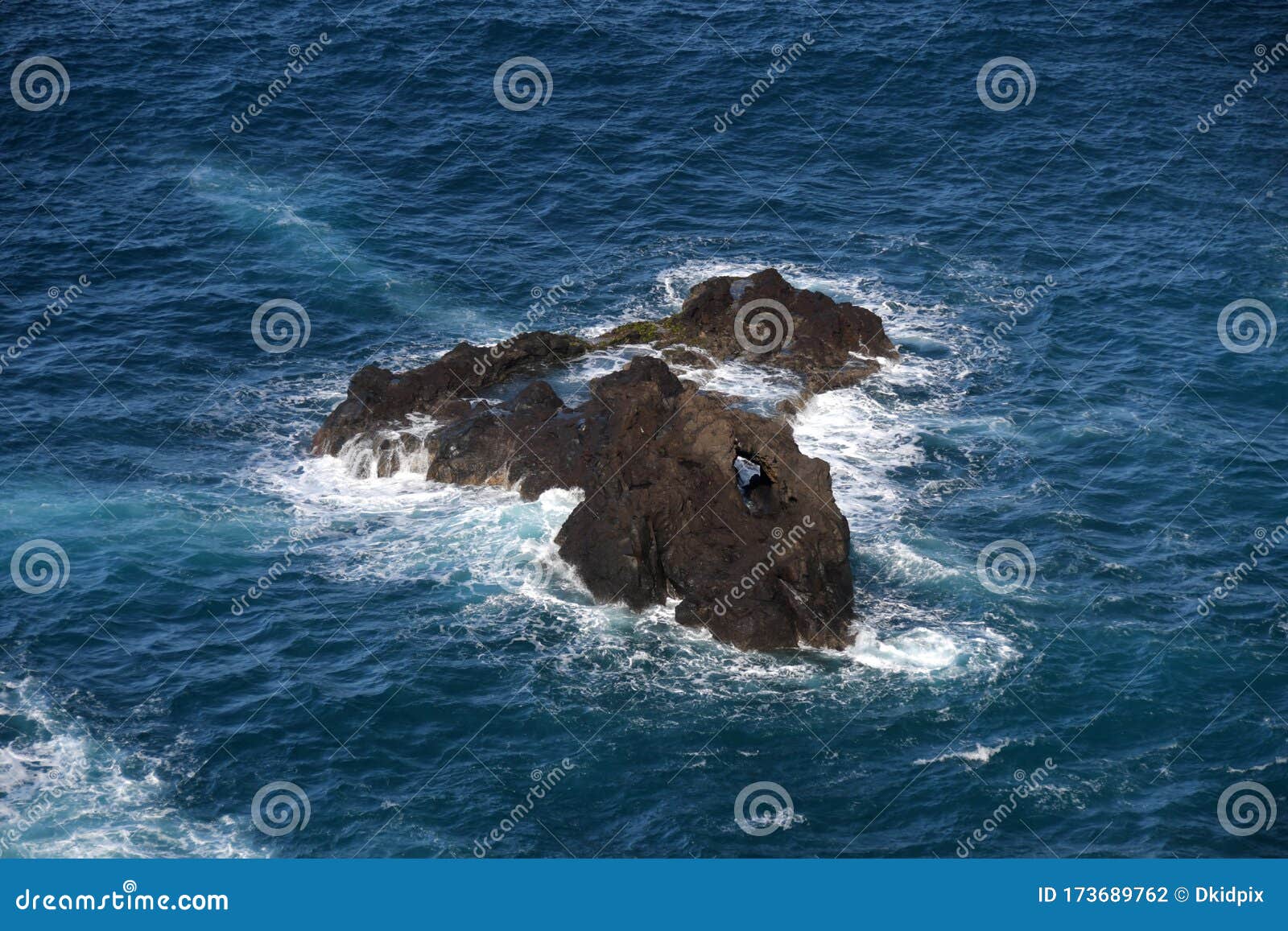 Island Resting in the Blue Ocean Stock Photo - Image of outdoor, danger ...