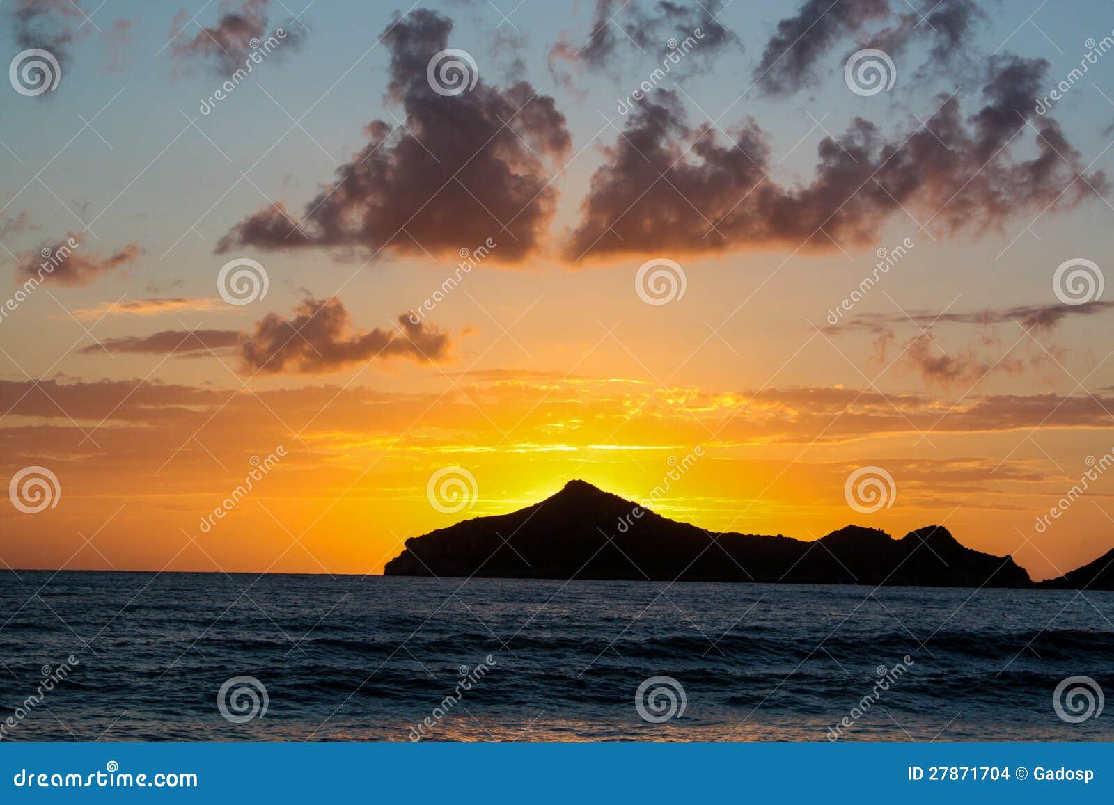 Island at sunset stock photo. Image of travel, landscape - 27871704