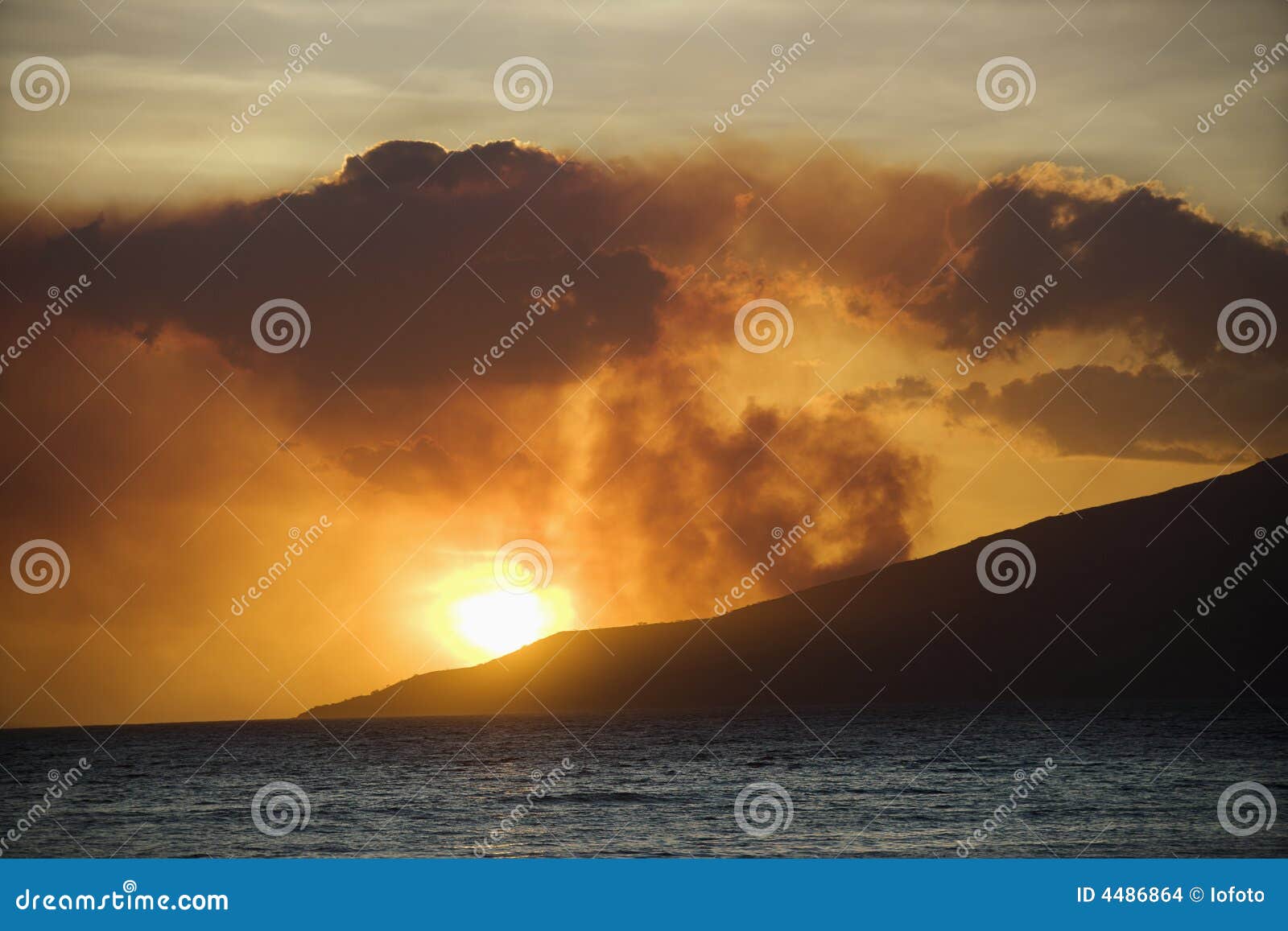 Island sunset. stock photo. Image of nature, pacific, photograph - 4486864