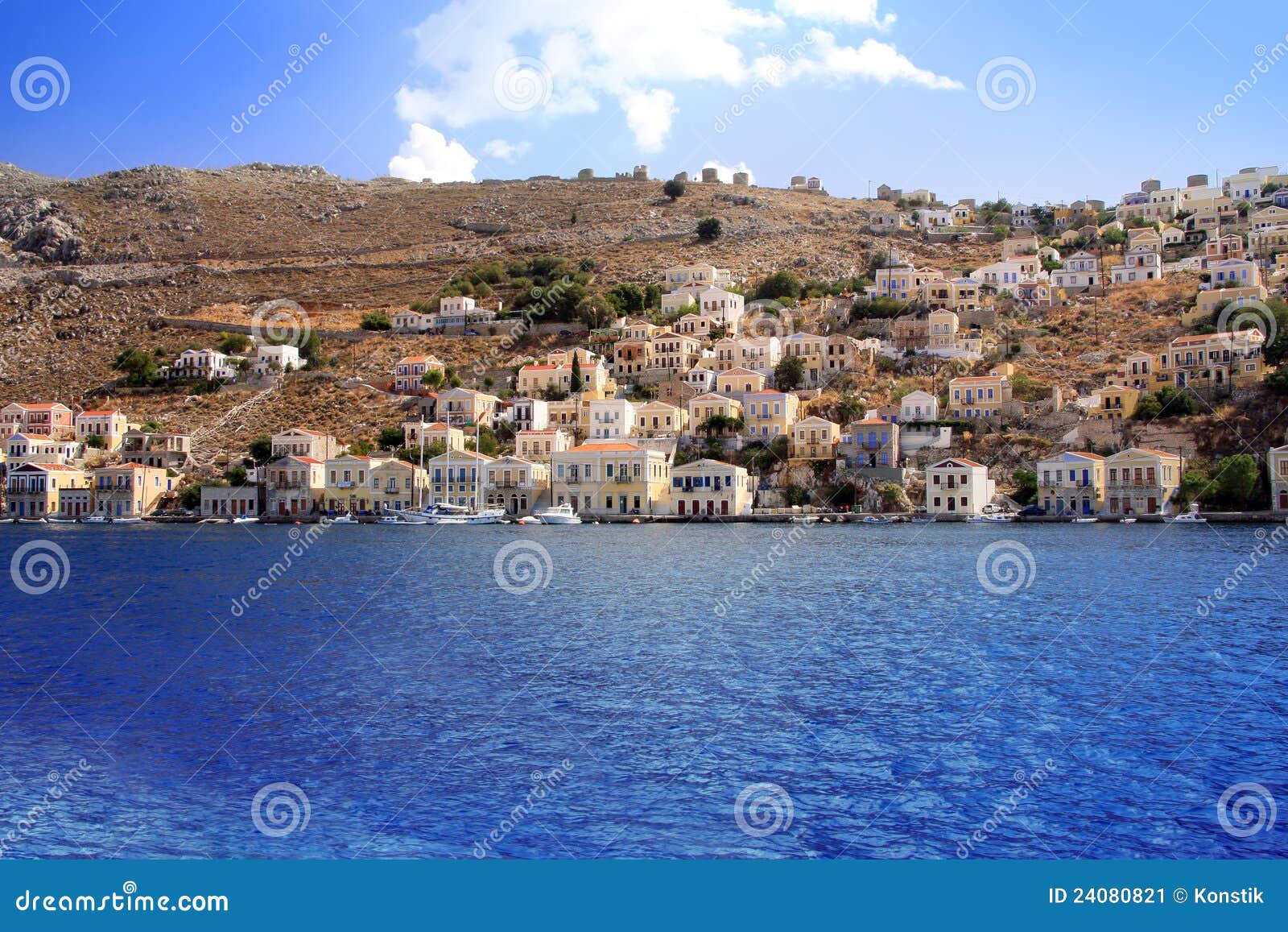 Island Symi (Simi) stock image. Image of seafront, front - 24080821
