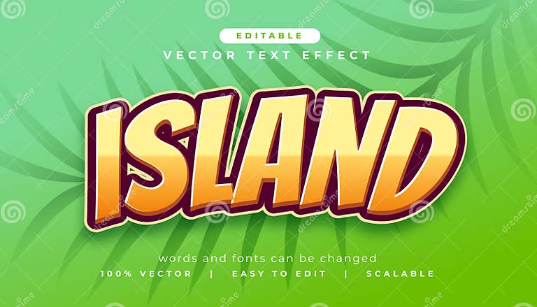 Island Text Effect Editable Template Stock Illustration - Illustration ...