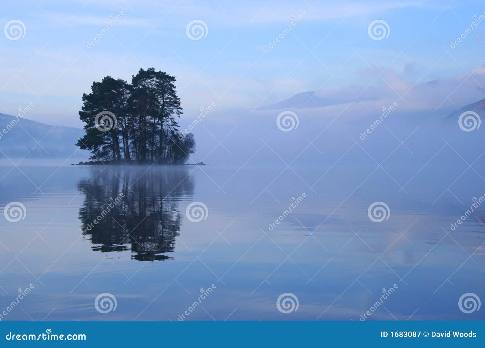 Island trees stock image. Image of loch, reflection, smooth - 1683087
