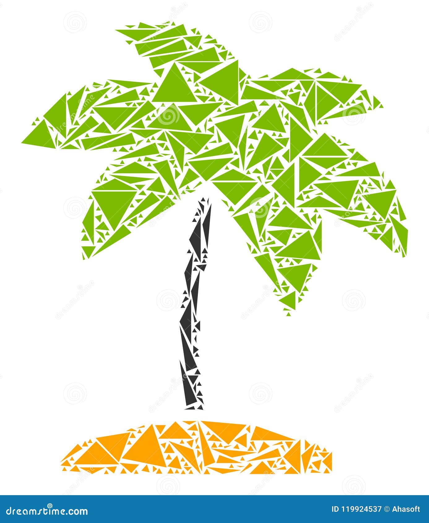 Island Tropic Palm Collage of Triangles Stock Vector - Illustration of ...