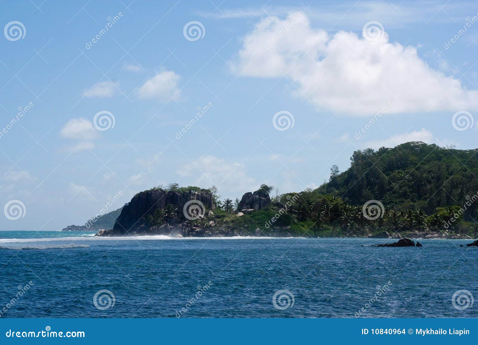 Island view from ocean stock photo. Image of cloud, pacific - 10840964