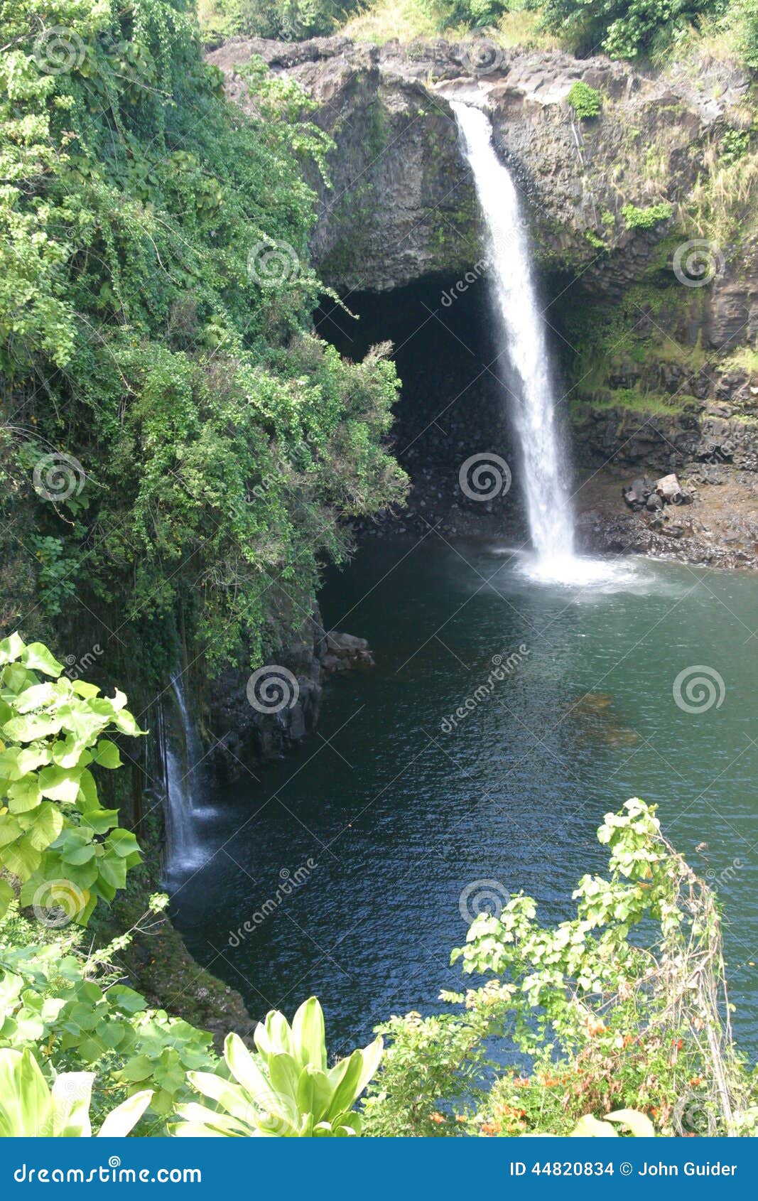 Island waterfalls stock photo. Image of forest, tree - 44820834