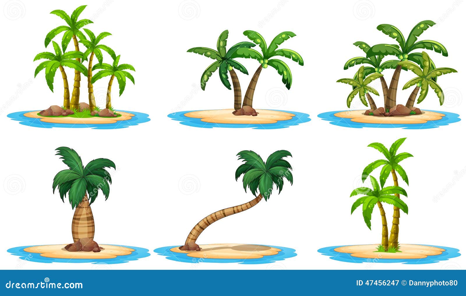 Islands and palm tree stock vector. Illustration of tropical - 47456247