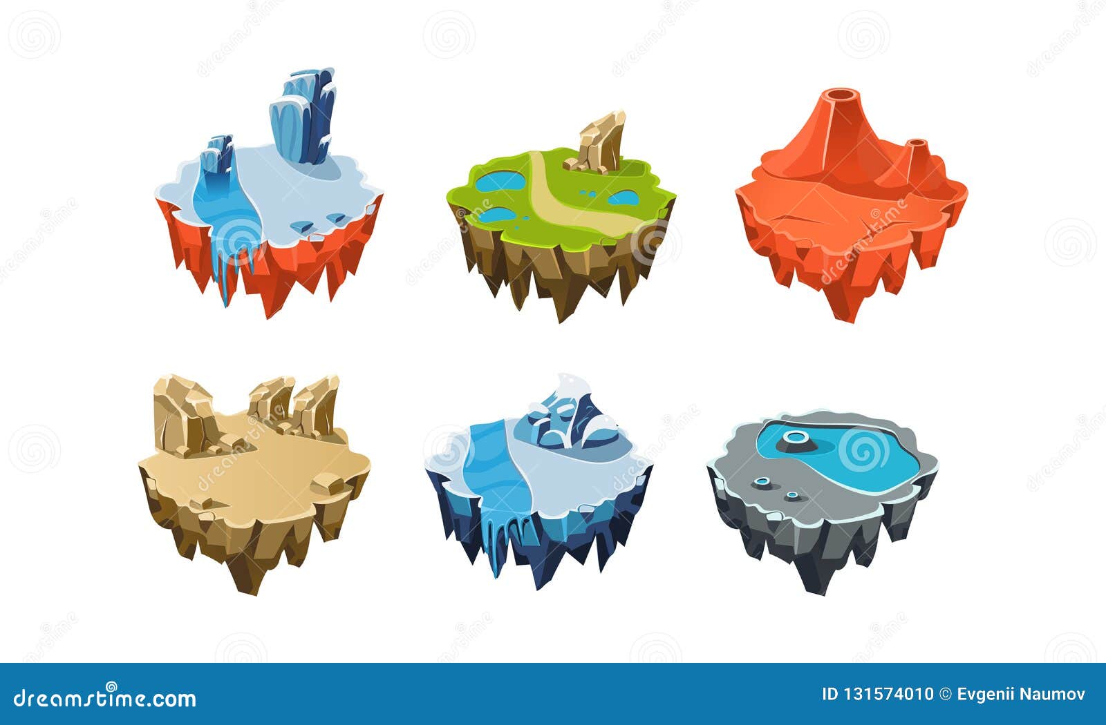 Islands Set, Fantasy Elements of Natural Landscape, User Interface ...
