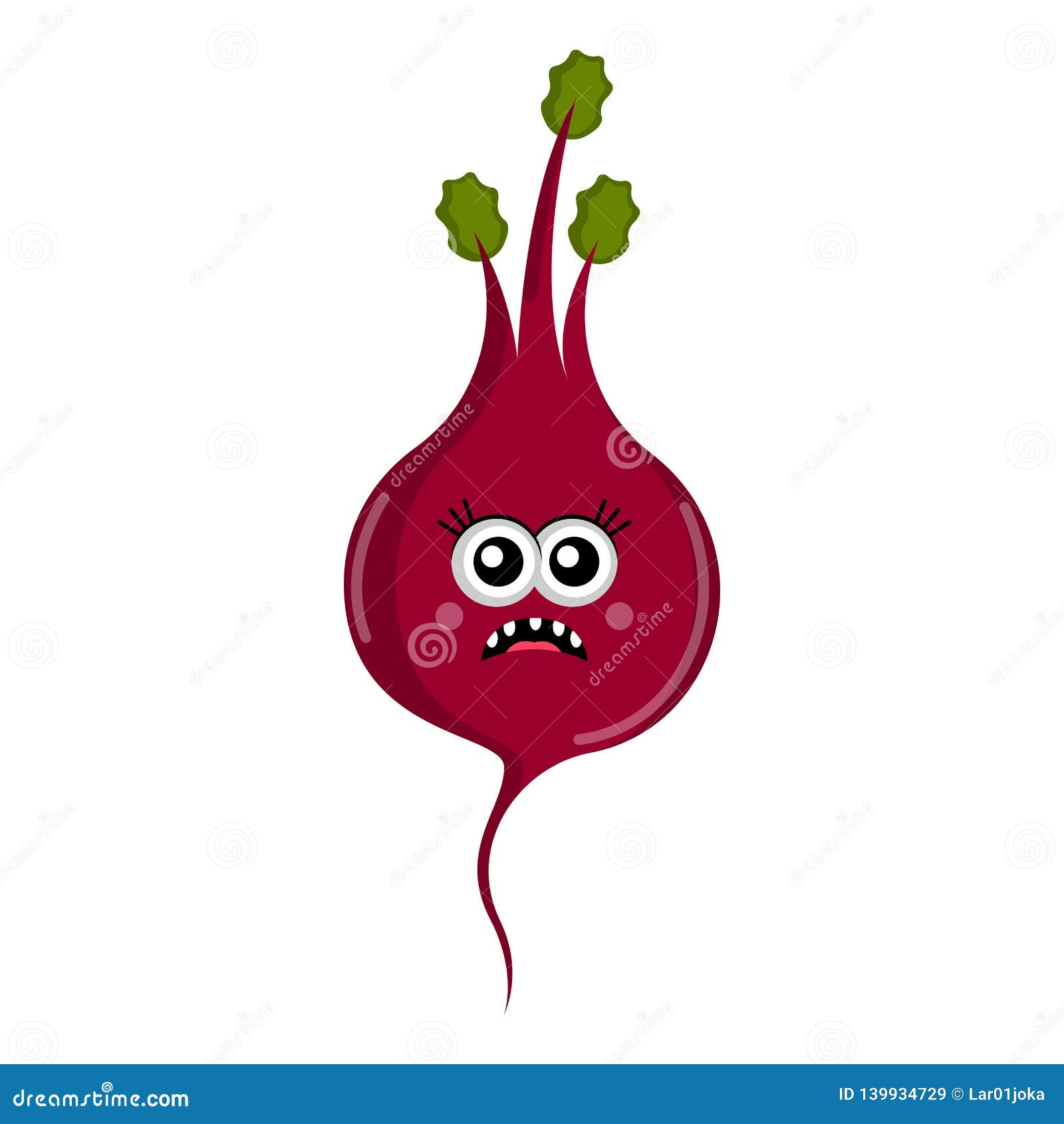 Islated sad radish cartoon stock vector. Illustration of expression ...