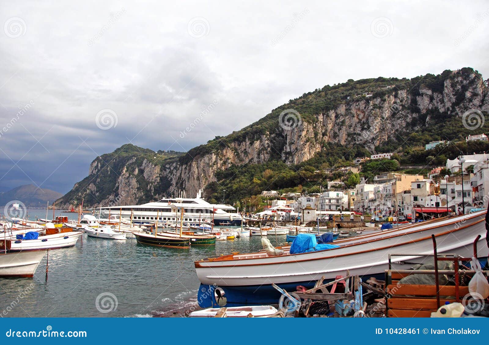 Isle of Capri stock image. Image of village, isola, dock - 10428461