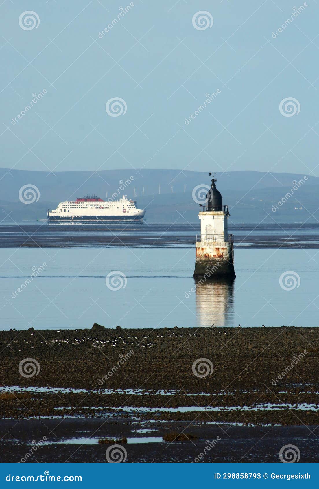 Isle of Man Ferry Manxman Plover Scar Lighthouse Editorial Stock Photo ...