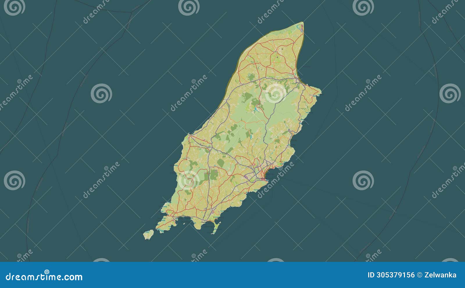 Isle of Man Highlighted. Topo Humanitarian Stock Illustration ...