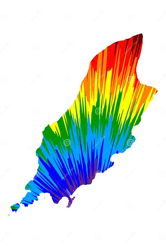 Isle of Man - Map is Designed Rainbow Abstract Colorful Pattern, Mann ...