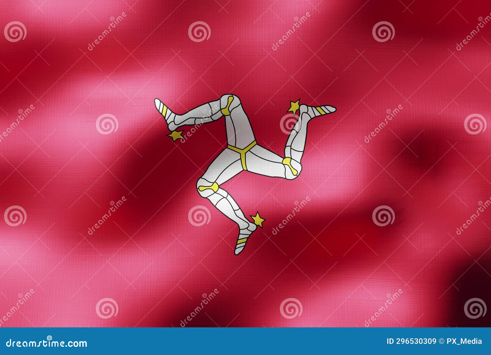 Isle of Man - Textile Flag - 3d Illustration Stock Illustration ...
