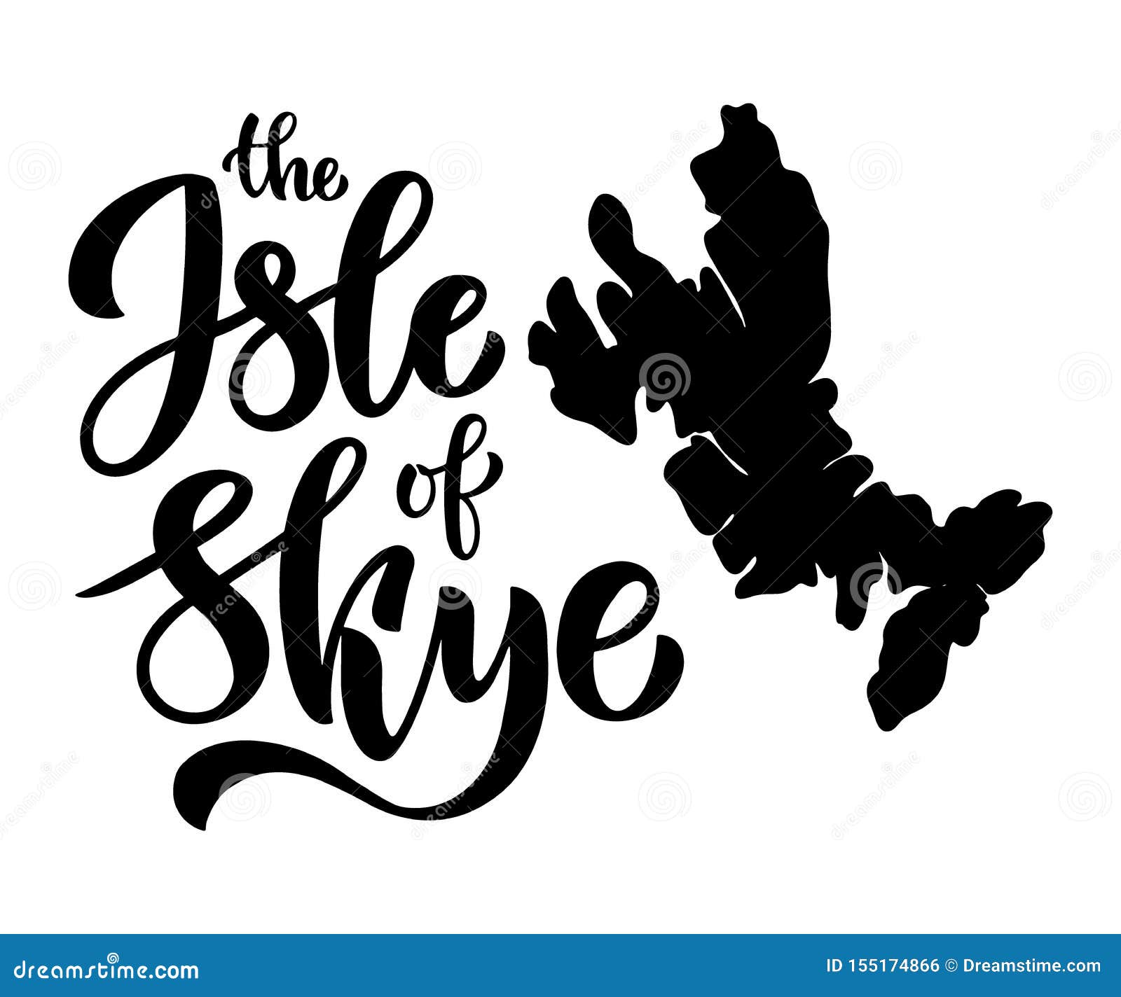 The Isle of Sky Lettering Composition for Postcard, Poster, Invitation ...