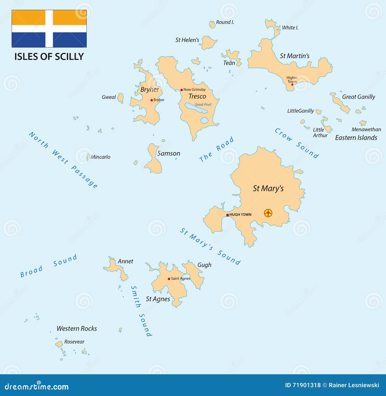 Isles Of Scilly Map Stock Photo | CartoonDealer.com #71901318