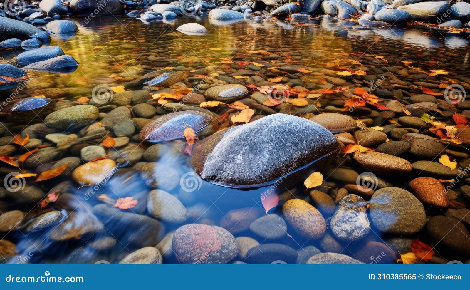 Award Winning Hdr Photography of Islet Stream in Fall Time Stock ...