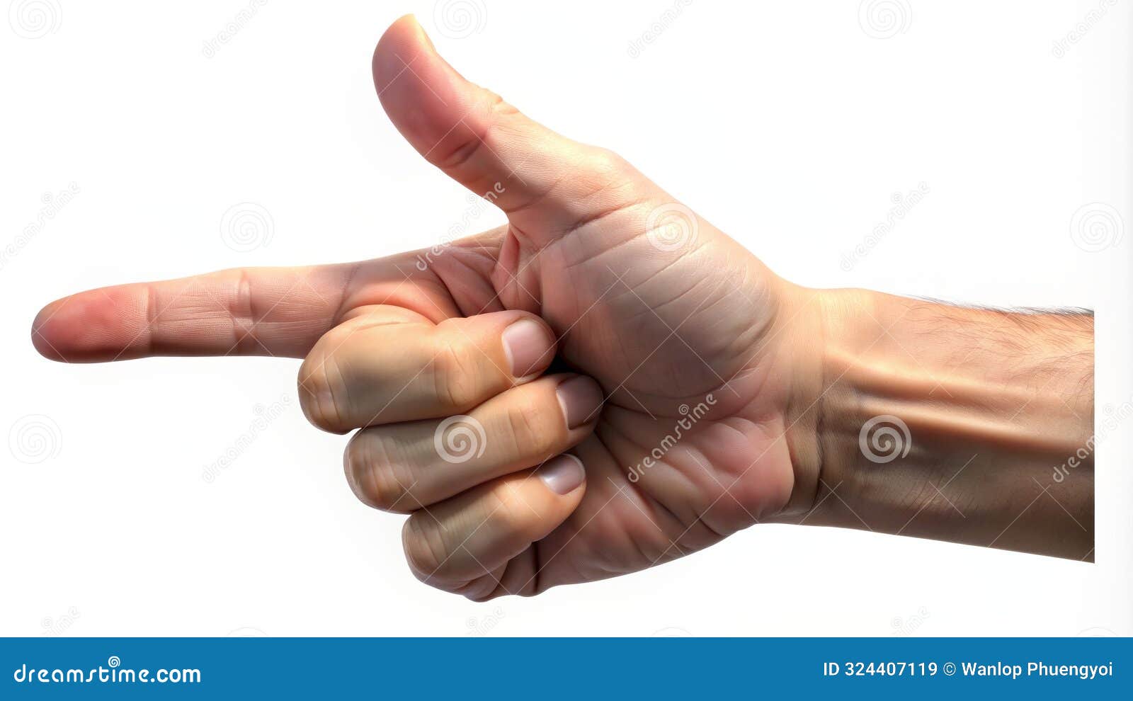 Islolated 3D Rendered Hand with Index Finger Extended in Accusatory ...