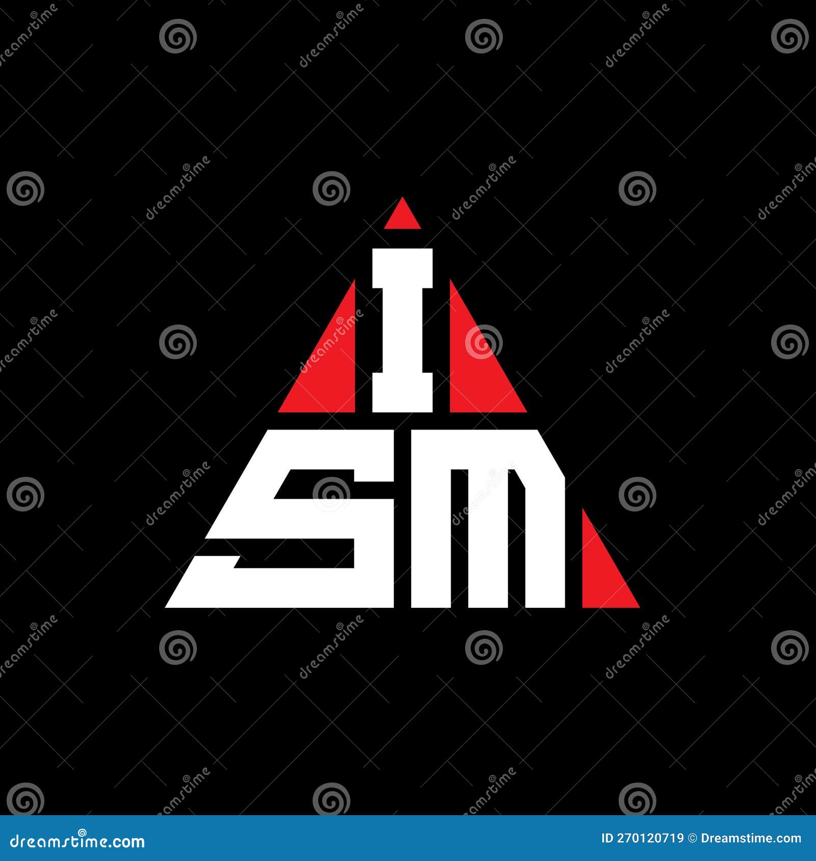 ISM Triangle Letter Logo Design with Triangle Shape. ISM Triangle Logo ...
