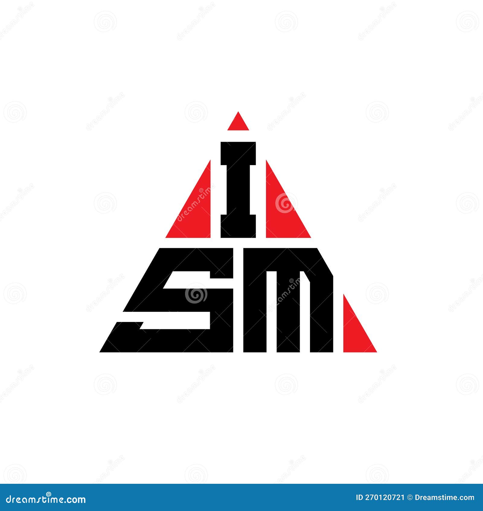ISM Triangle Letter Logo Design with Triangle Shape. ISM Triangle Logo ...