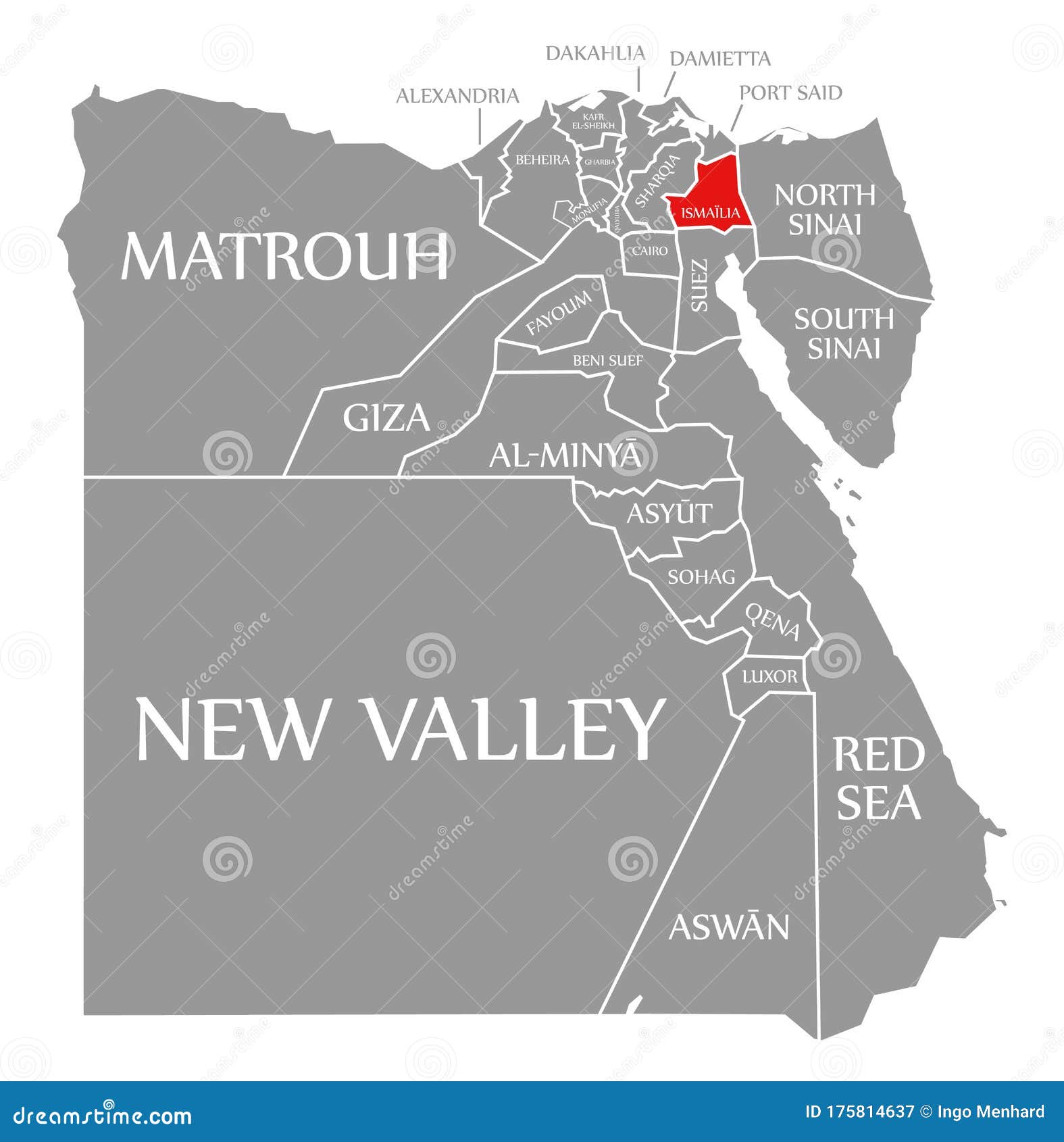 Map Of Egypt - Ismailia Governorate Royalty-Free Stock Photography ...