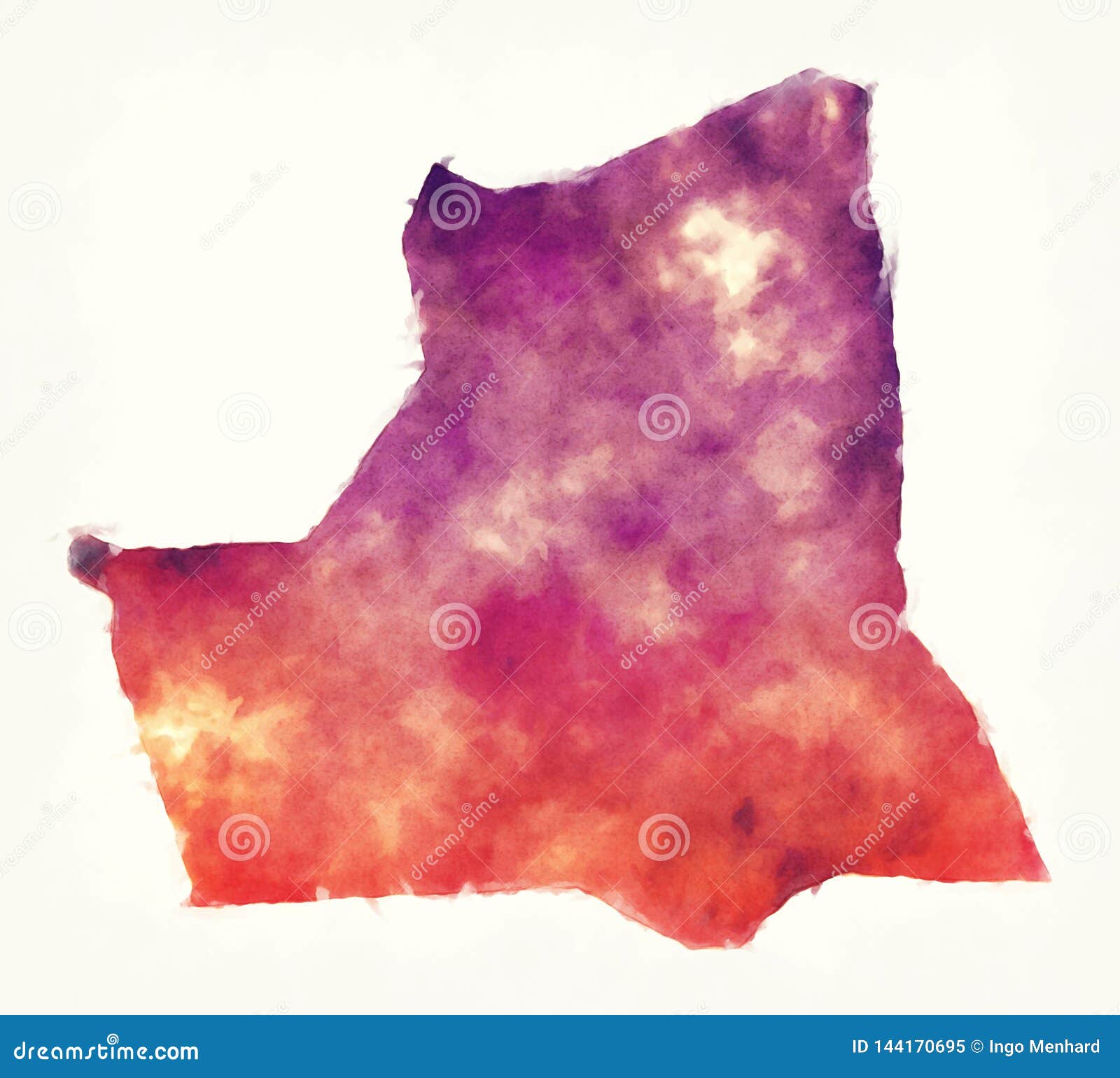 Ismailia Watercolor Governorate Map of Egypt Stock Illustration ...