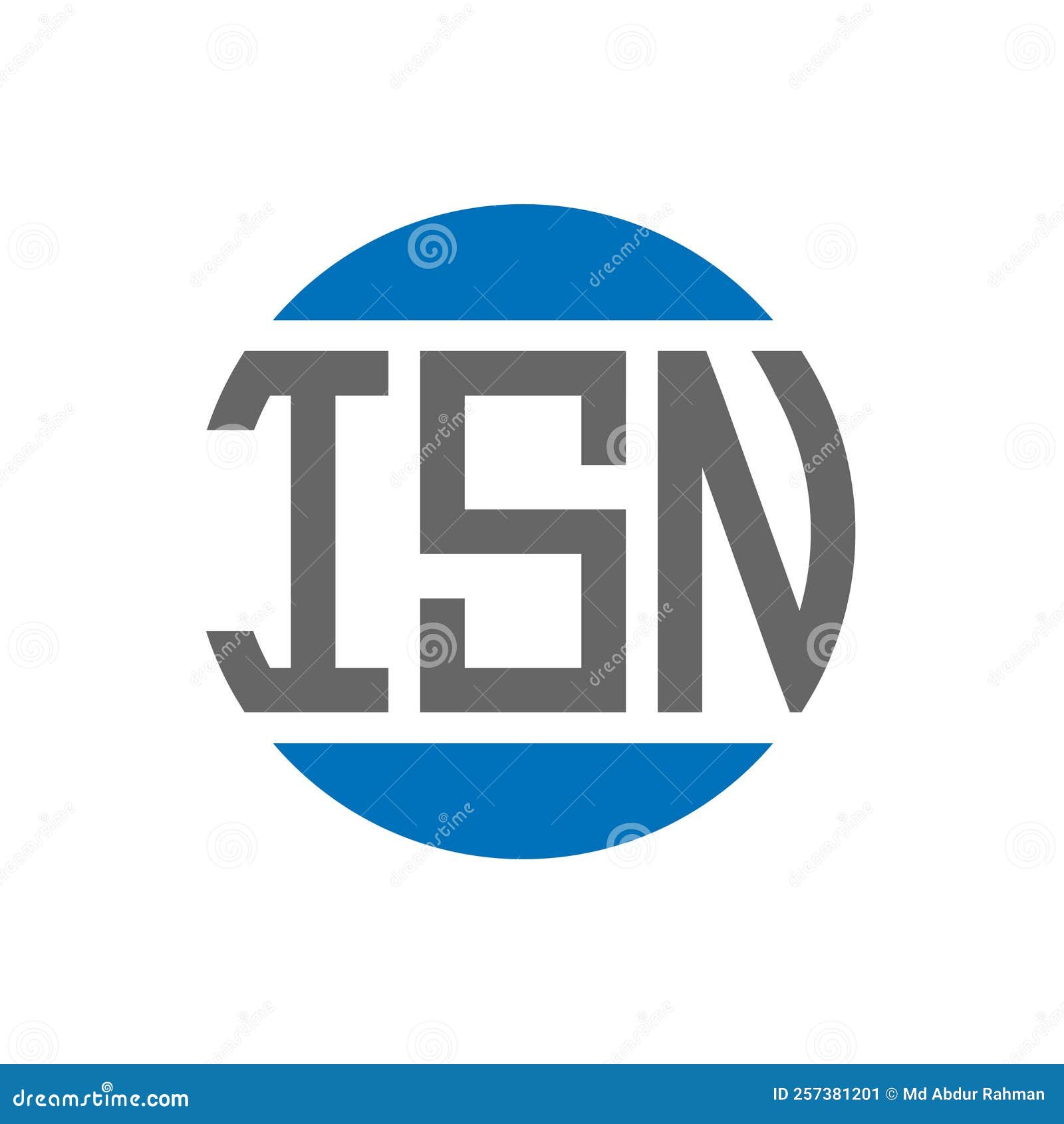 ISN Letter Logo Design on White Background. ISN Creative Initials ...