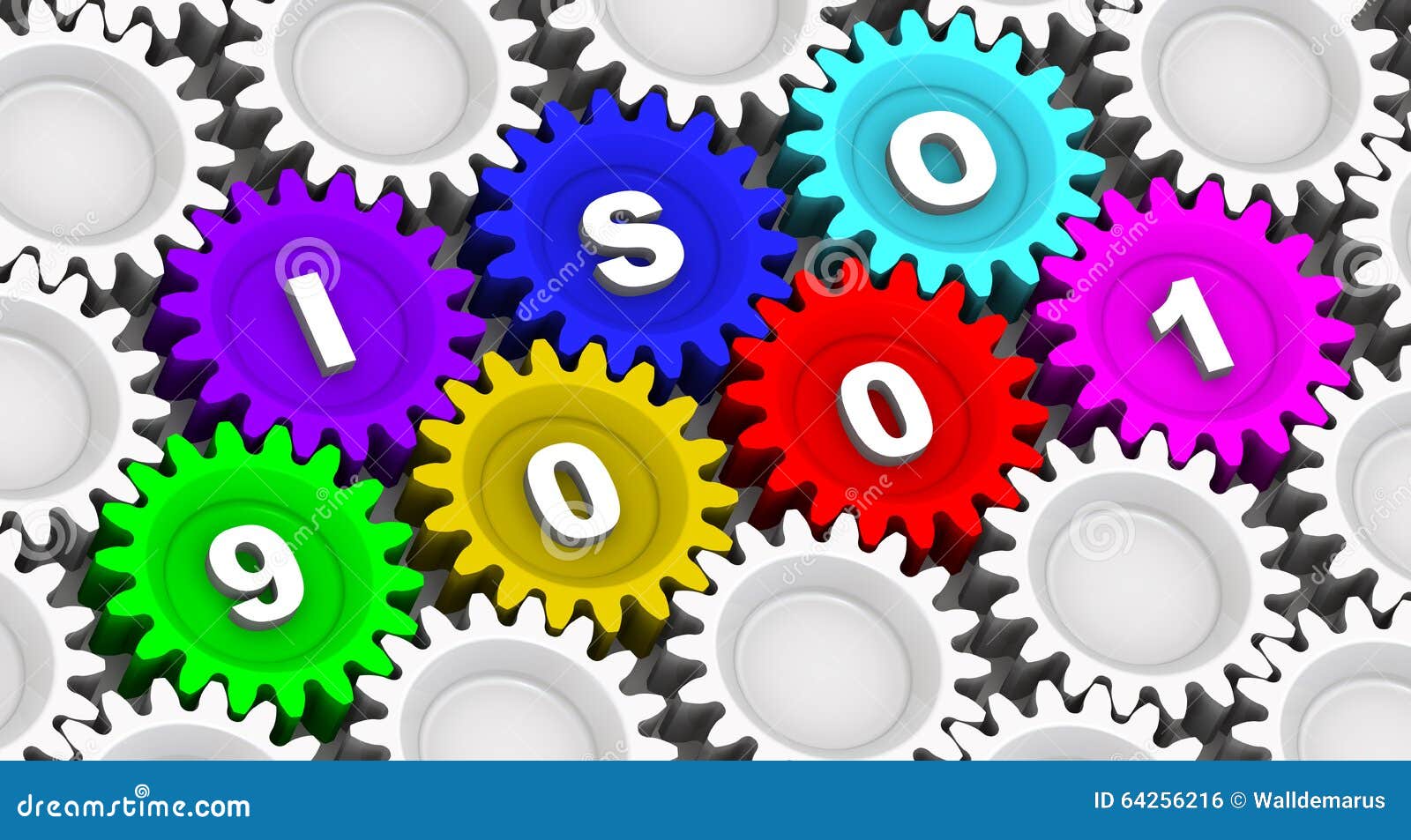 ISO 9001. Abbreviation on the Gears Stock Illustration - Illustration ...