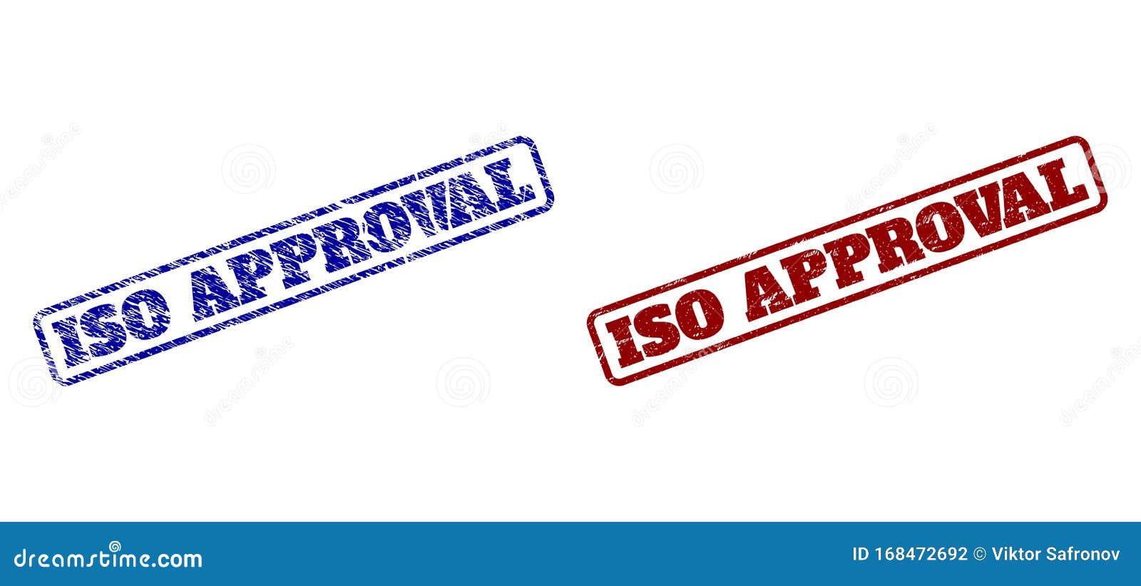 ISO APPROVAL Blue and Red Rounded Rectangle Watermarks with Scratched ...