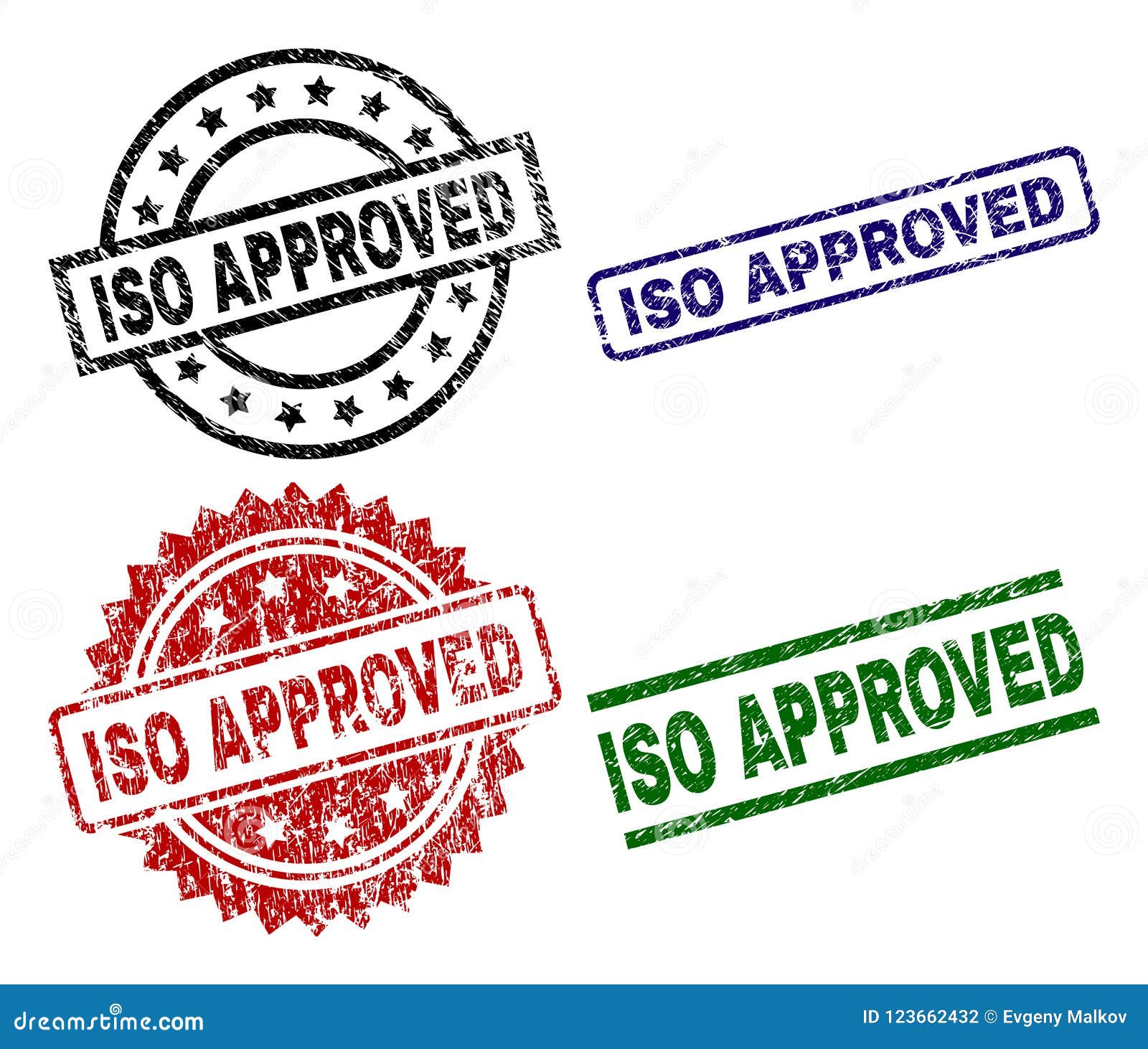 Grunge Textured ISO APPROVED Seal Stamps Stock Vector - Illustration of ...